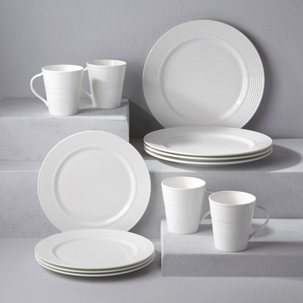 Lenox Tin Can Alley Seven Degree 12 Piece Bone China Dinnerware Set ...