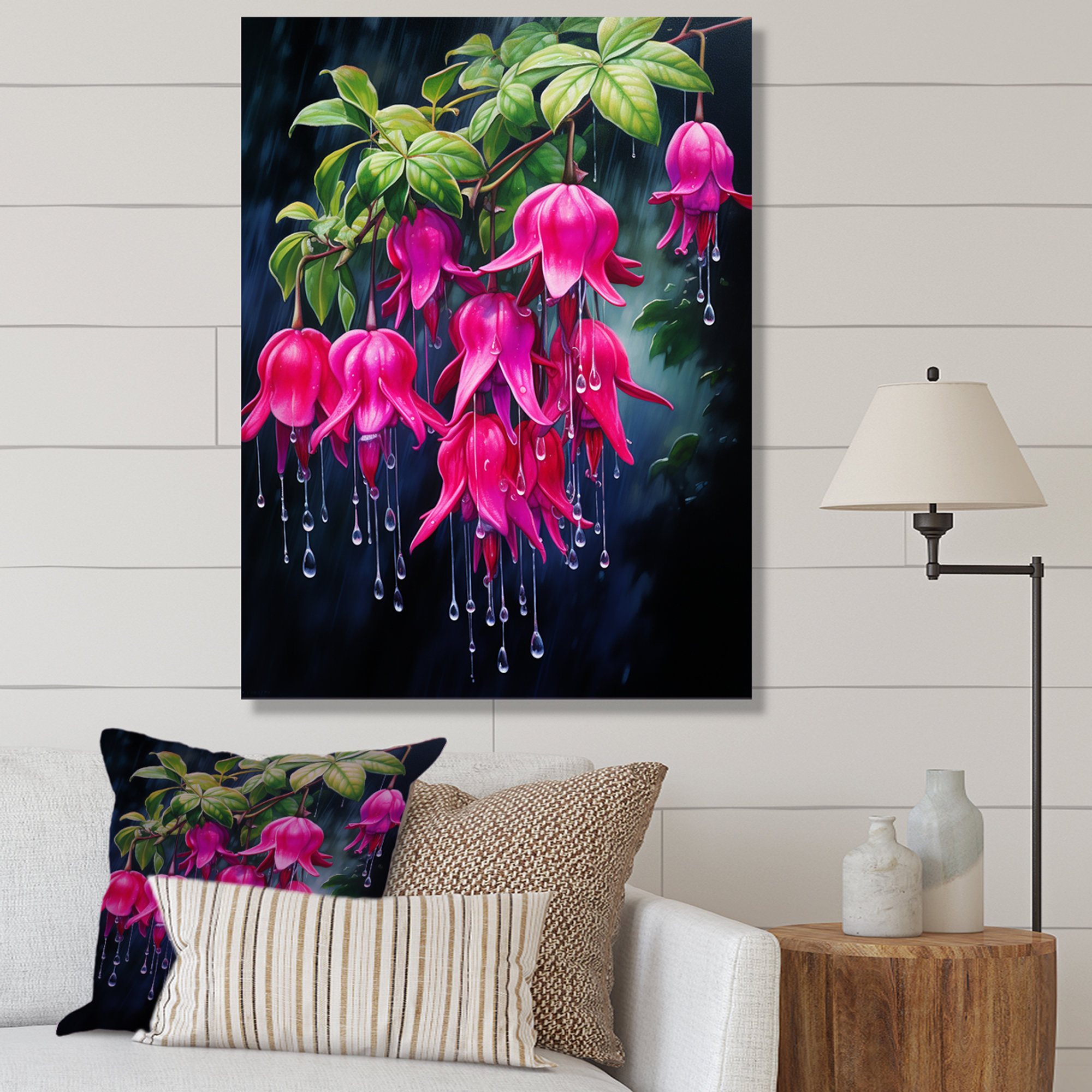 Winston Porter Fuchsia Flowers Black And Pink Bloom I - Fuschia Wall ...