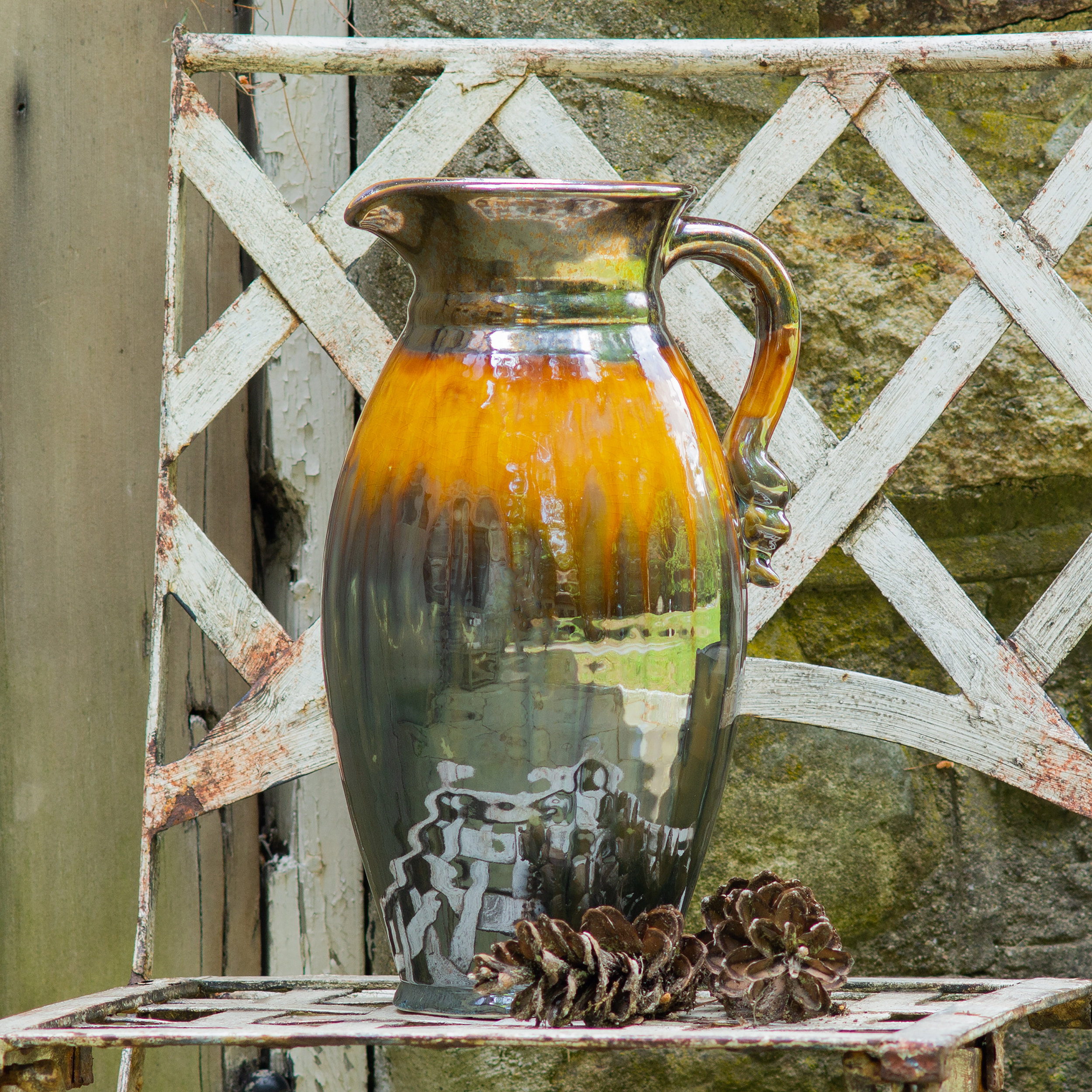 Euro Ceramica Patina Sienna Decorative Pitcher | Wayfair