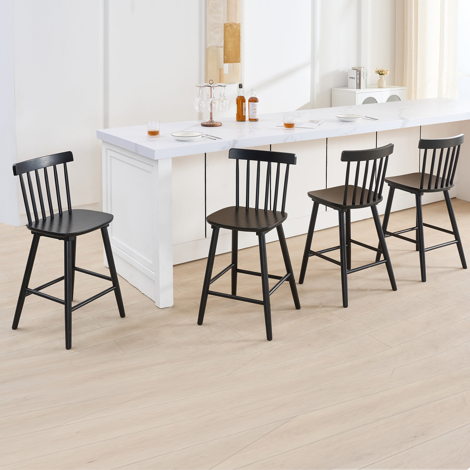 Gracie Oaks Solid Wood Counter Stool Bar Stool | Wayfair