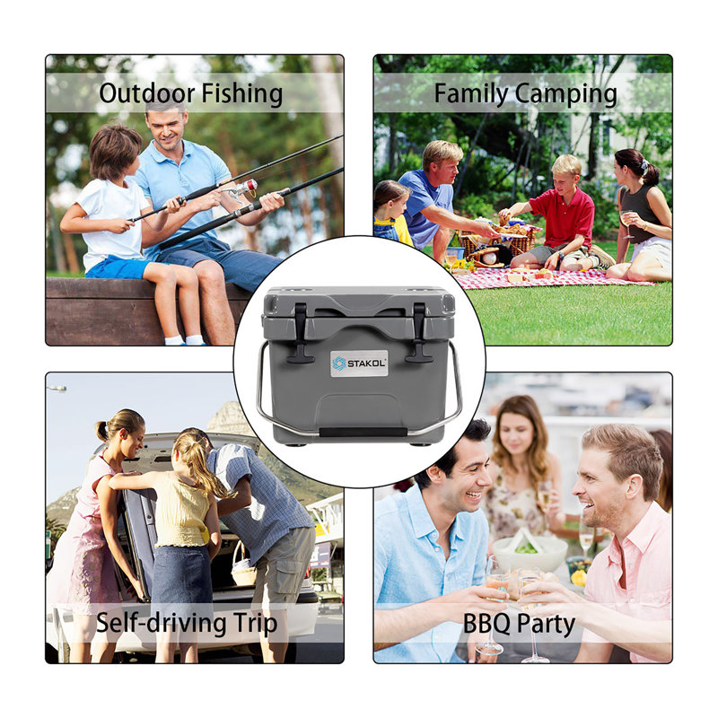 Costway 16 Quart Cooler Portable Ice Chest Leak-proof 24 Cans Ice ...