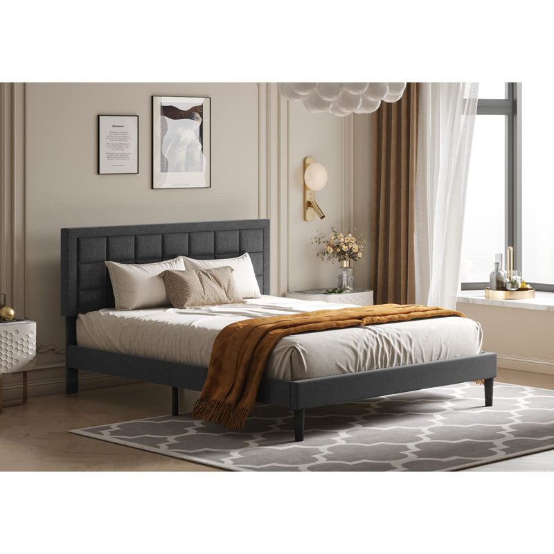 Ebern Designs Northleach King Size Tufted Platform Bed | Wayfair