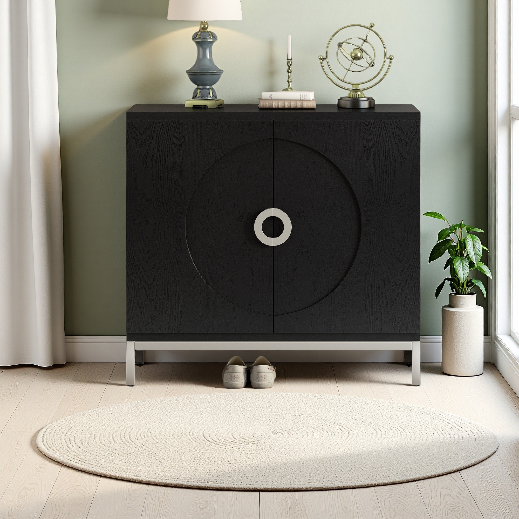 Wrought Studio Simple Storage Cabinet Accent Cabinet With Solid Wood ...