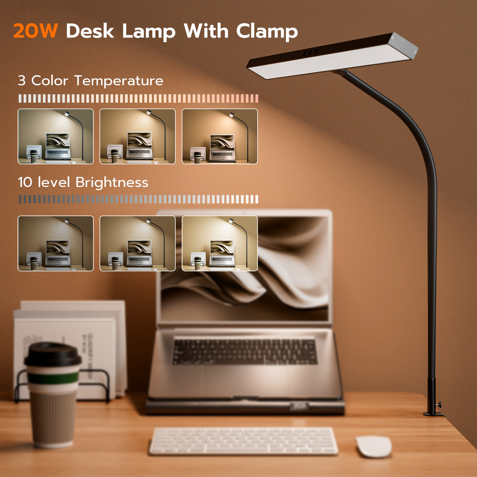 Wrought Studio™ 20W Led Desk Lamps For Home Office Eye-Caring Desk Lamp ...