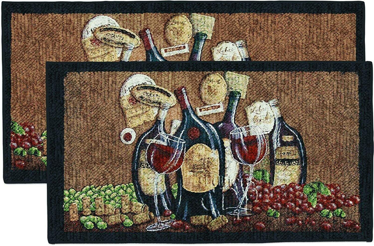 Bloomsbury Market Gafnit Bending Wine 2 Piece Kitchen Mat Set | Wayfair