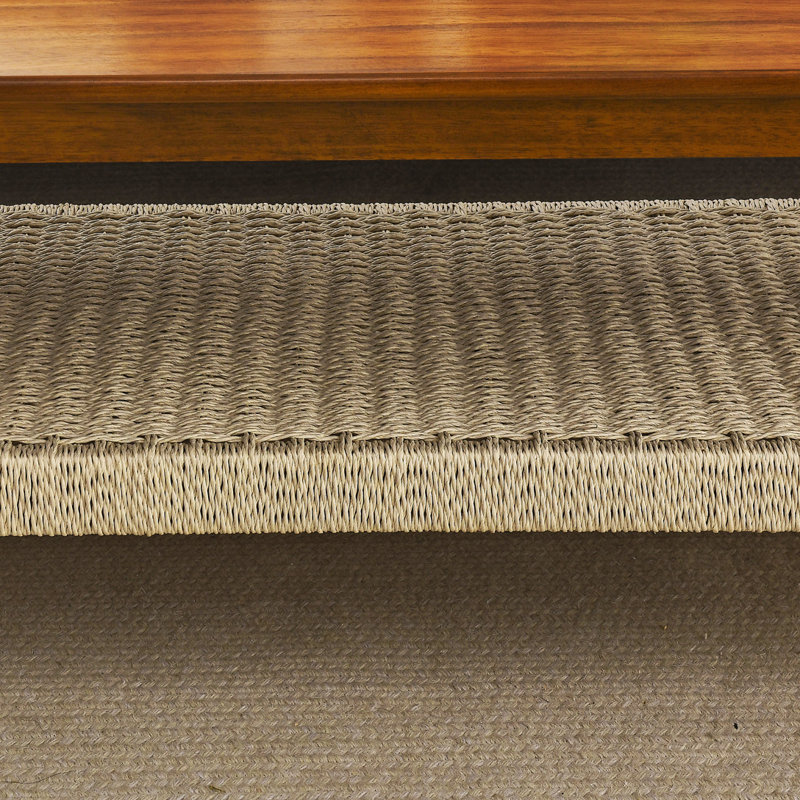 Dakota Fields 47.25" Mid-Century Coffee Table with Woven Shelf, Boho ...