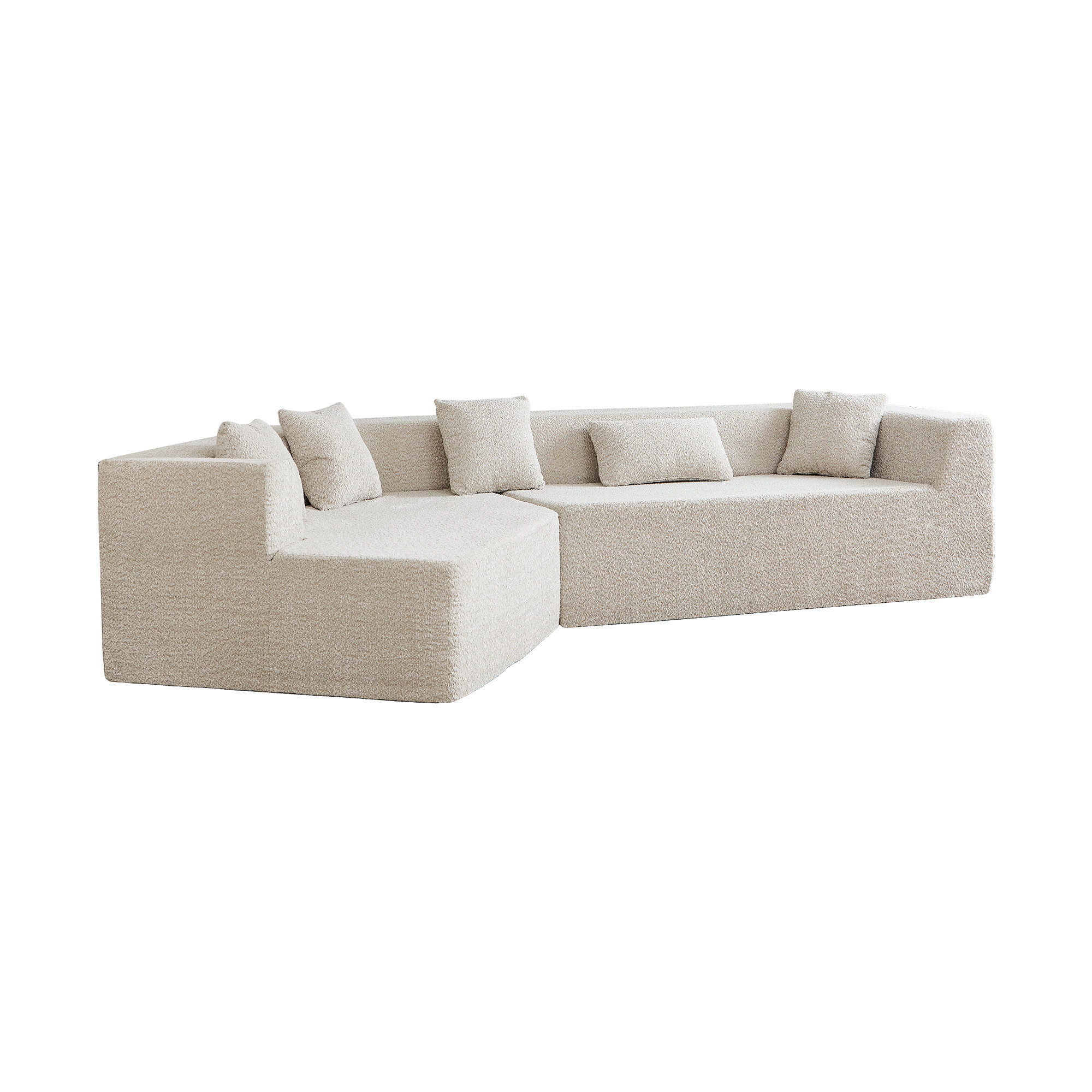 Latitude Run® Modern 127.5" Modular L-Shaped Sofa With 5 Pillows For ...