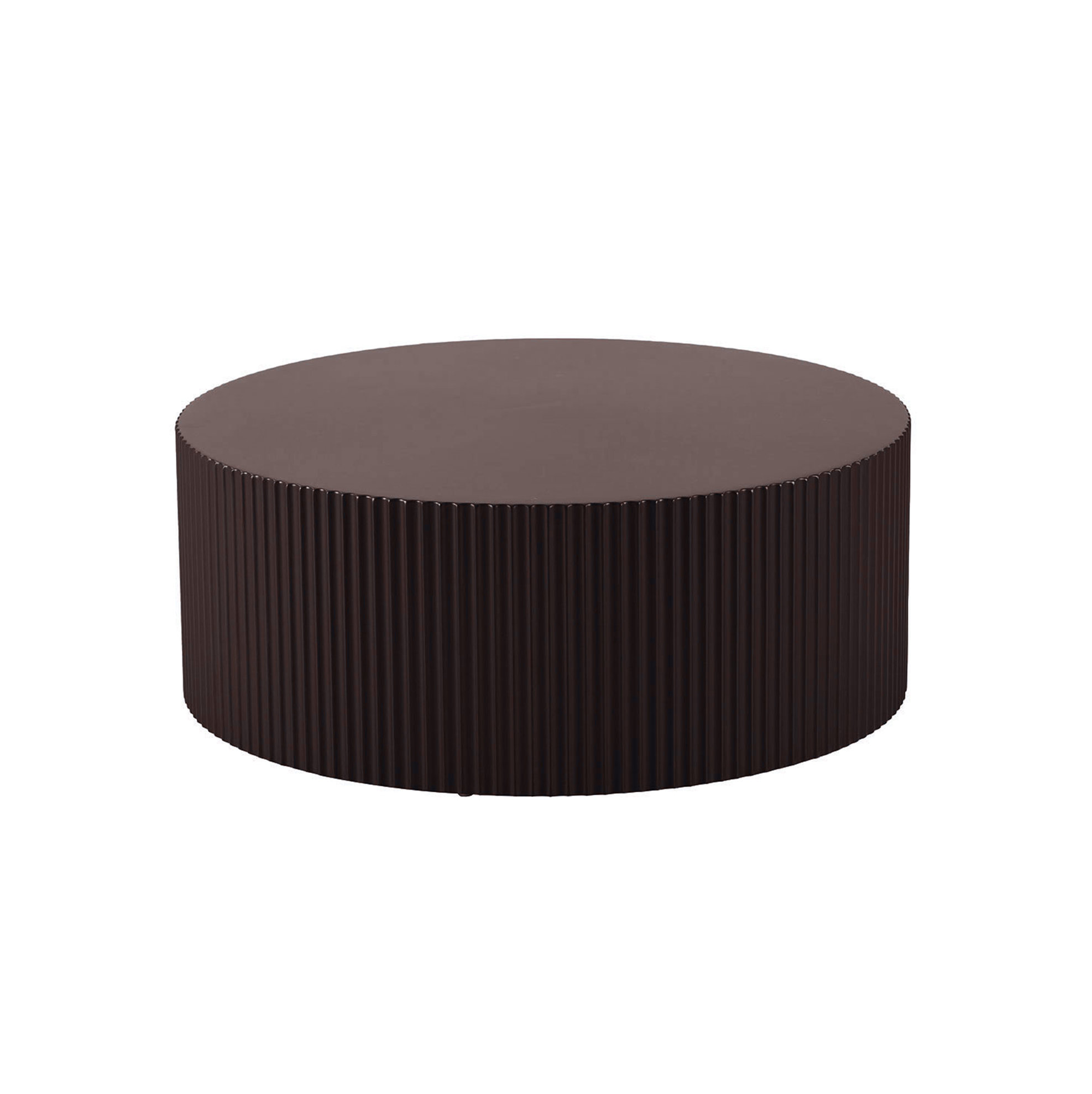 Latitude Run® Round MDF Coffee Table with Handcrafted Relief and ...