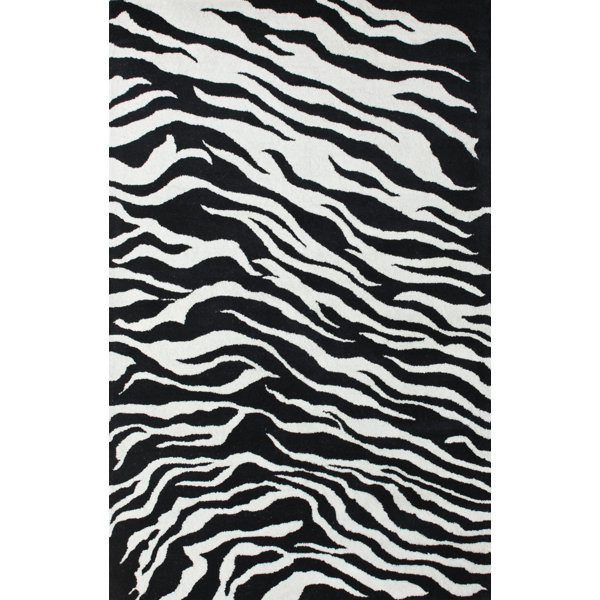 Everly Quinn Felker Jungle Black Rug | Wayfair