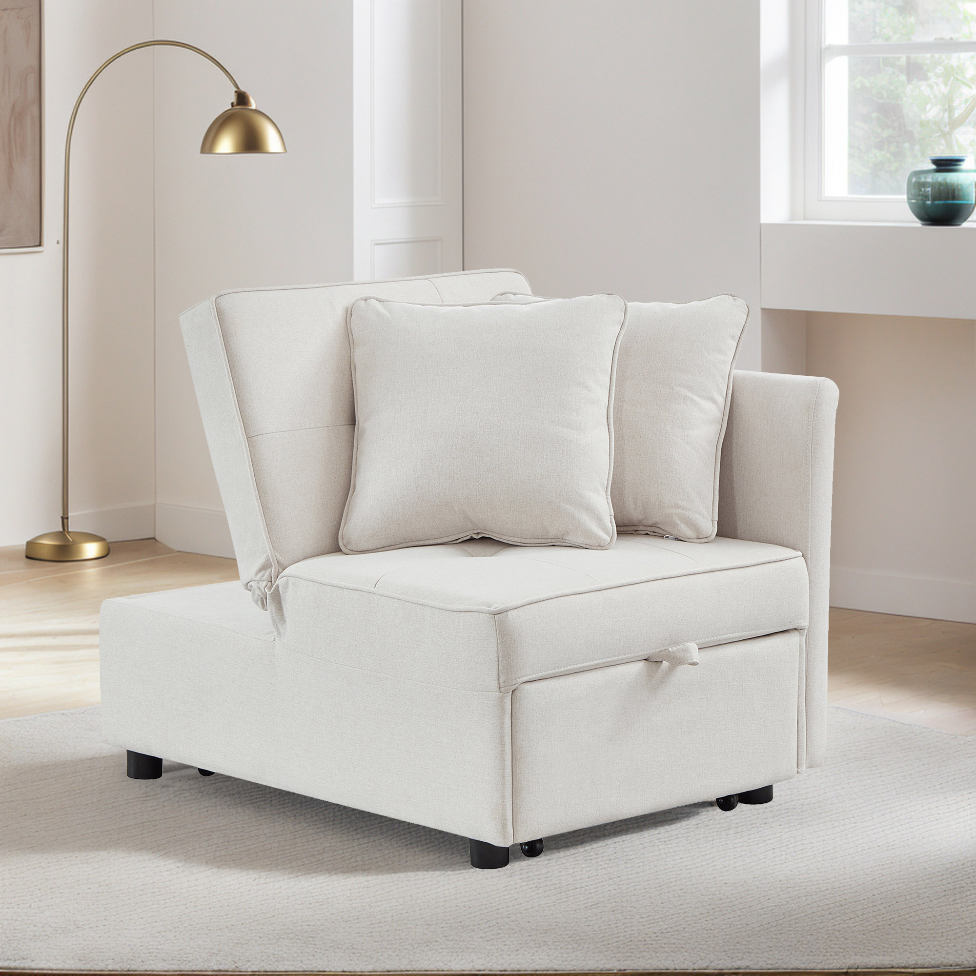 Ebern Designs Chair Bed 4 In 1 Convertible Recliner Couch Sleeper Sofa ...