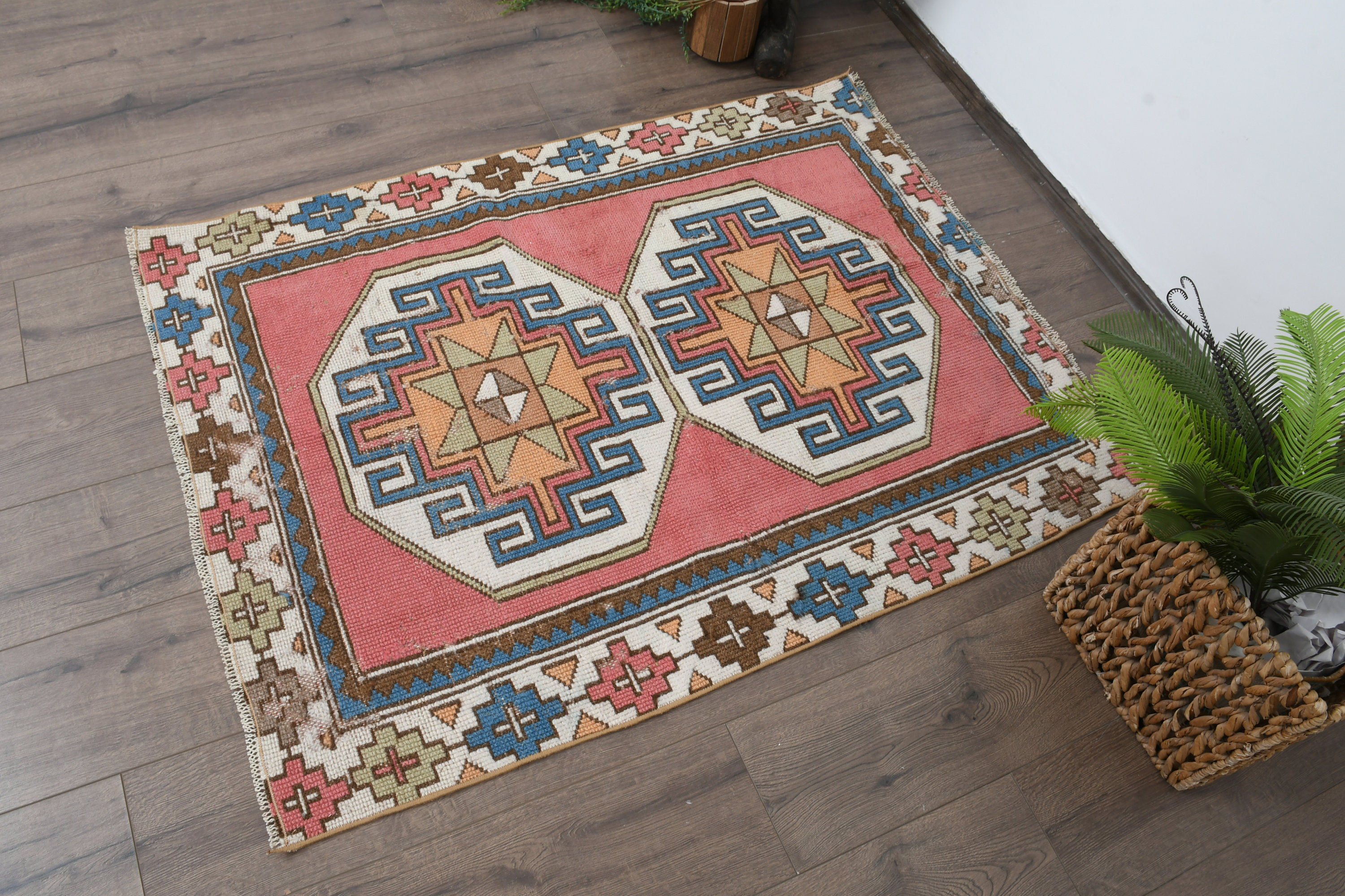 Foundry Select Ethnic Rug, 37x49.6 Inch Pink Geometric Rug | Wayfair