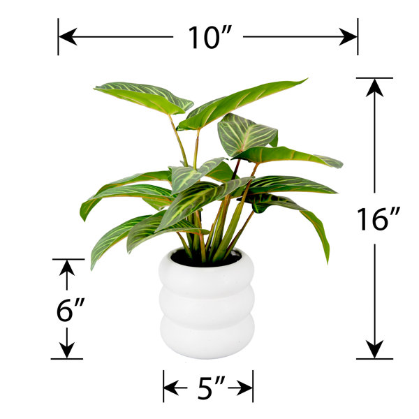 Primrue 16" Artificial Elephant Ear Plant in Pot & Reviews | Wayfair