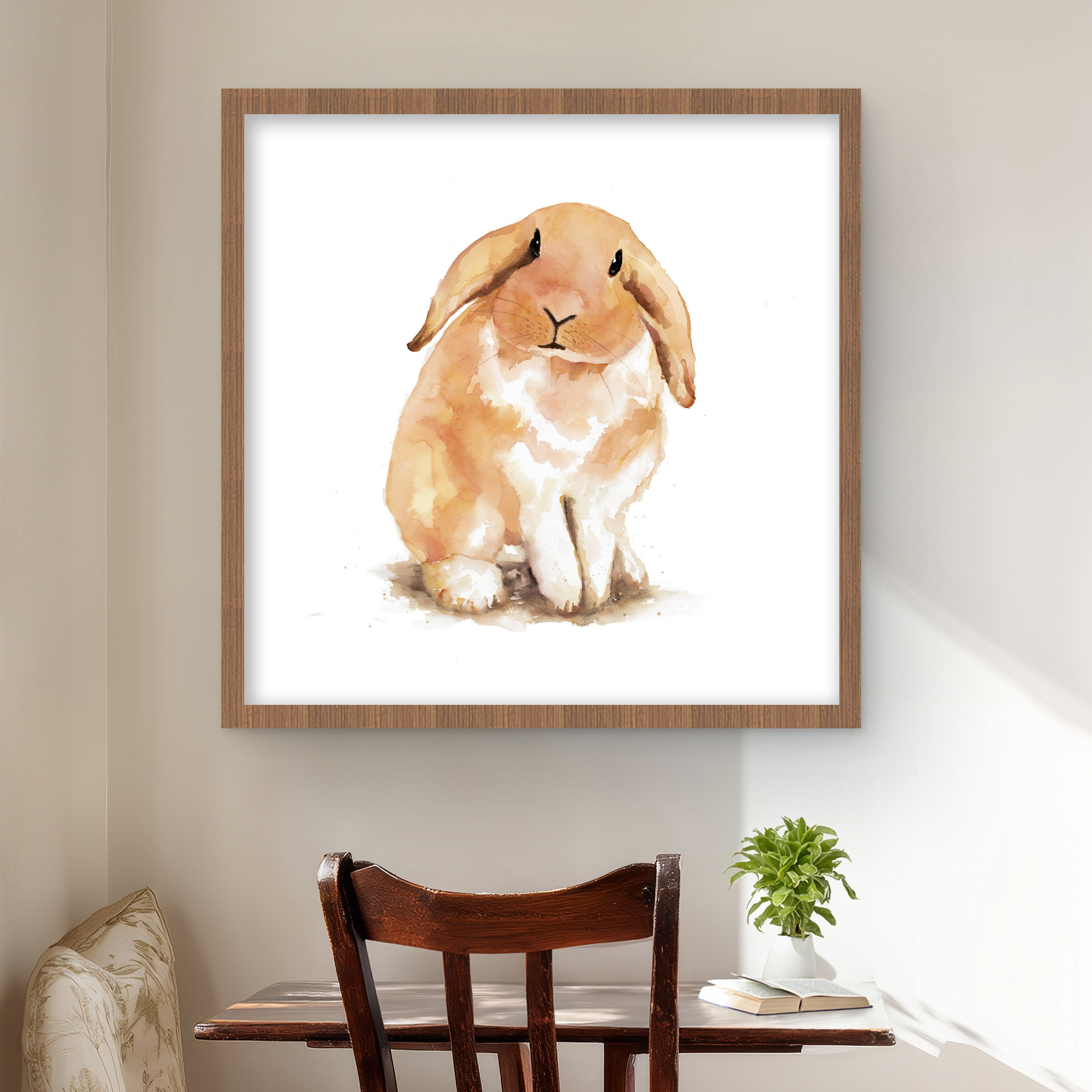 Lark Manor™ Lop-rabbit Bedroom Illustrative Framed Print | Home Decor ...
