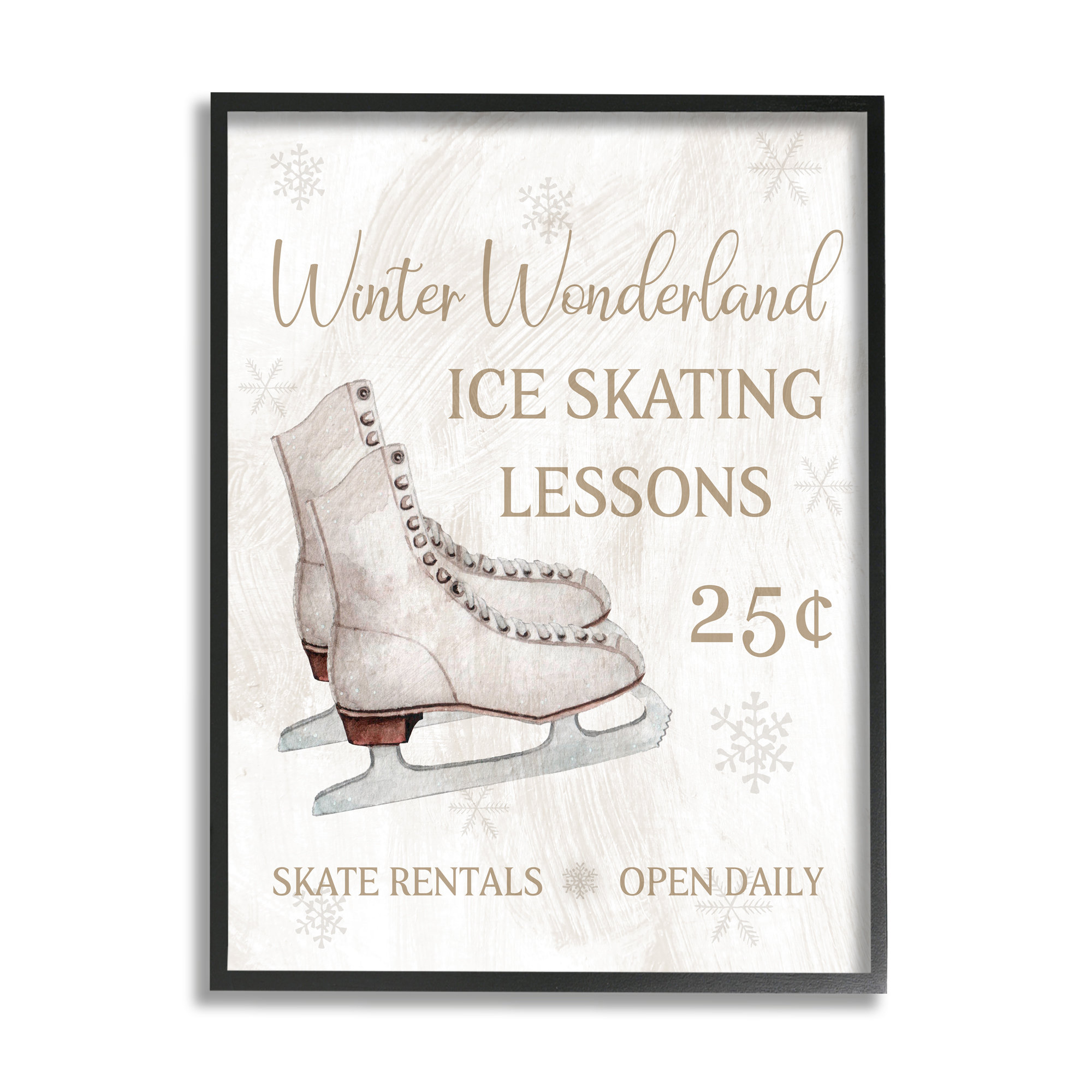 Stupell Industries Ice Skating Lessons Sign Framed On Wood by Conrad ...