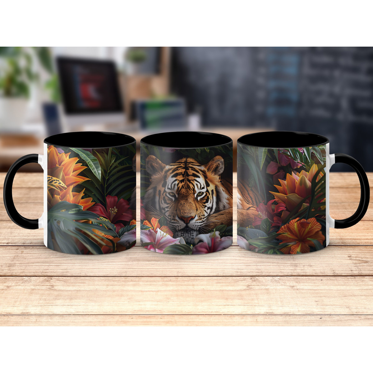 East Urban Home Set of 2 Realistic Animal Design 11oz Accent Mugs ...