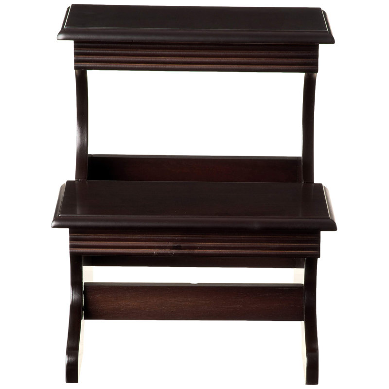 Red Barrel Studio® Heavy Duty Step Stool - Dark Cherry Wood, Stylish ...