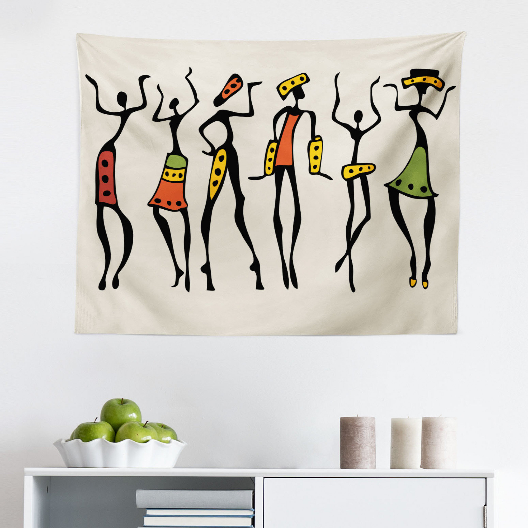 East Urban Home African Tapestry, Group Clan Dancers Characters In ...