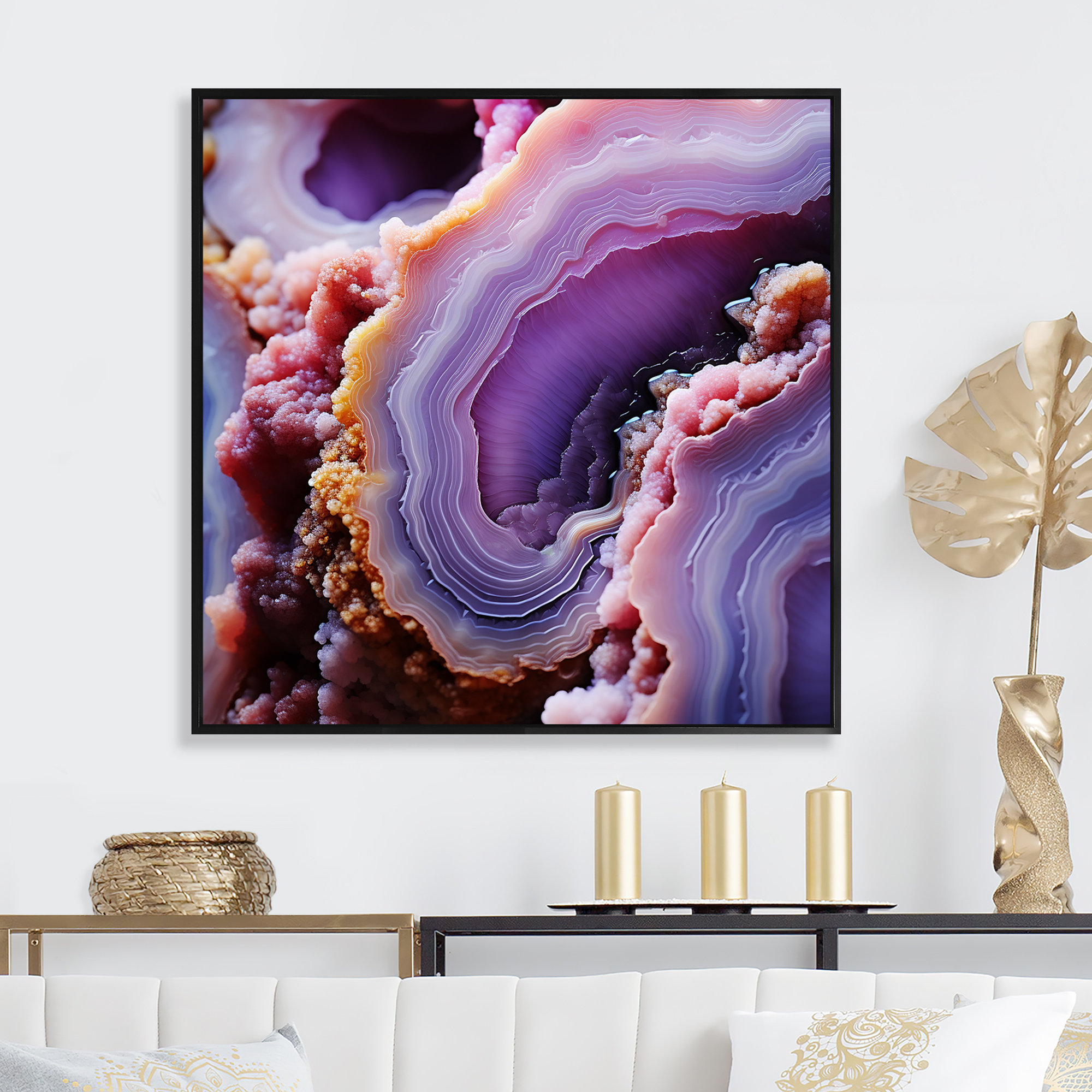 Wrought Studio™ Geode Purple Amethyst Abyss - Stone Geode Wall Art ...