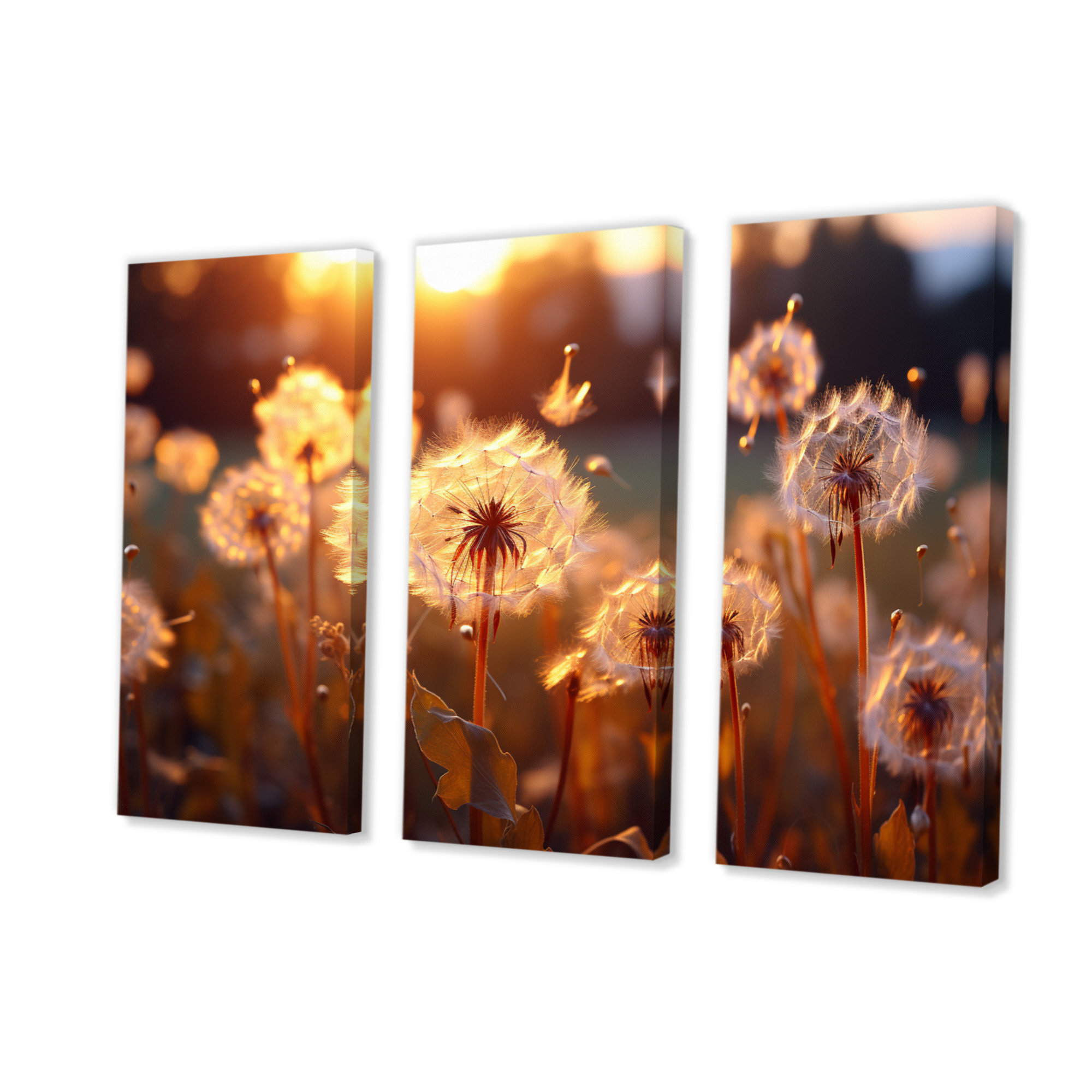 Gracie Oaks Dandelion Whispering Wishes On Canvas 3 Pieces Print | Wayfair