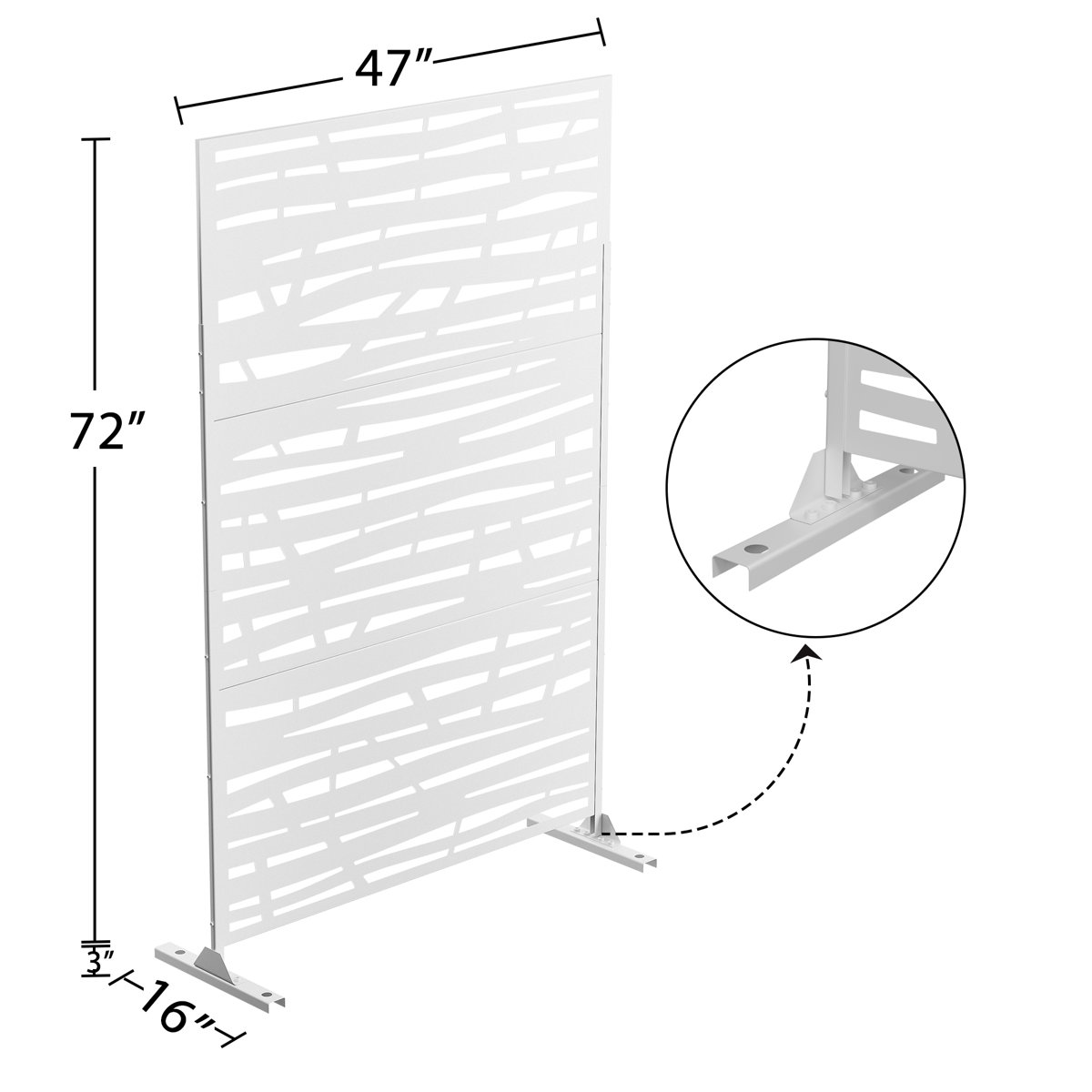 KIAYACI 72"H×47"W×16"D Outdoor Metal Privacy Screen Garden Trellis ...