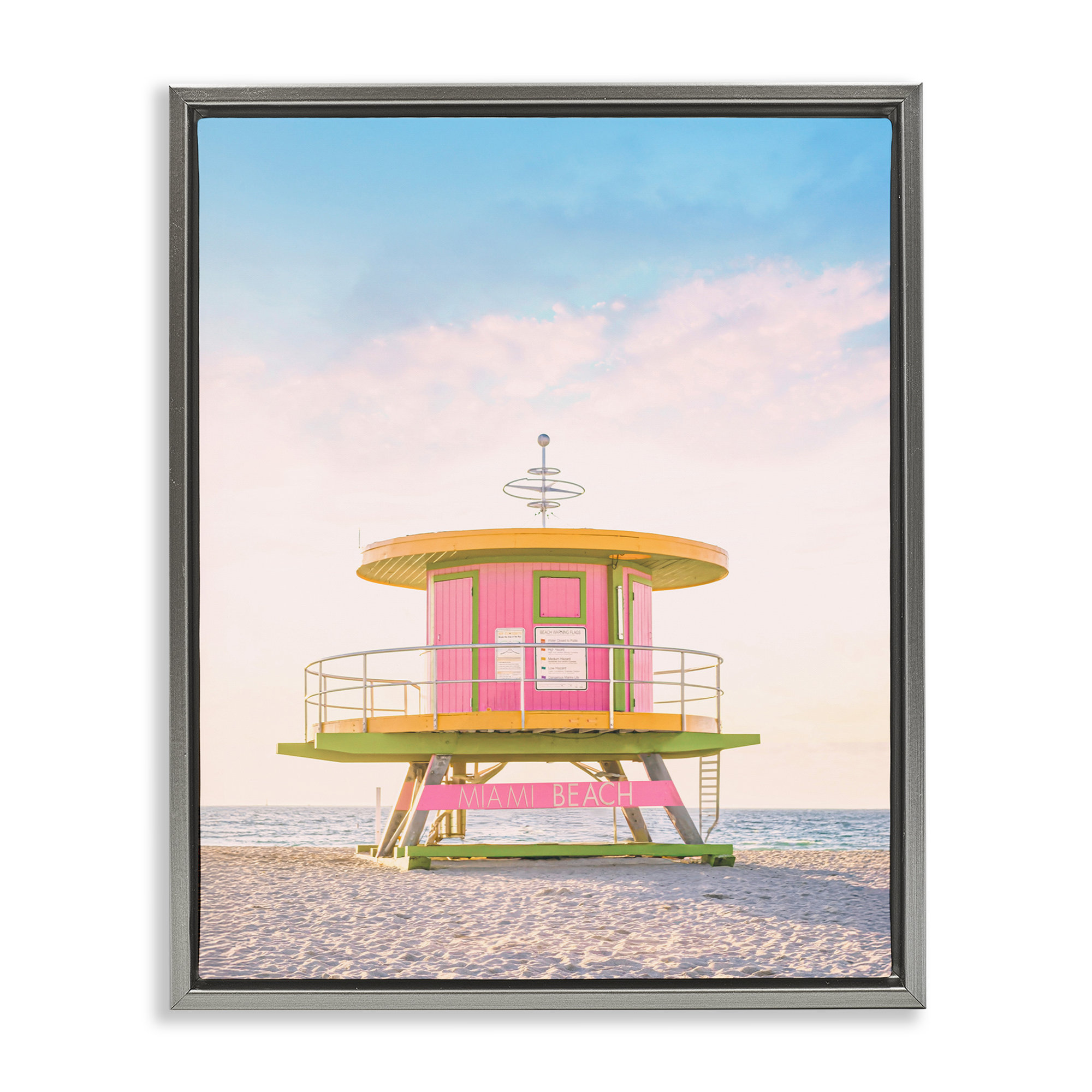 Rosecliff Heights Pink Lifeguard Stand Landscape Floating Frame, design ...