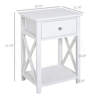FOSHNATURE Farmhouse Style Side Table with X-Frame Design and Spacious ...