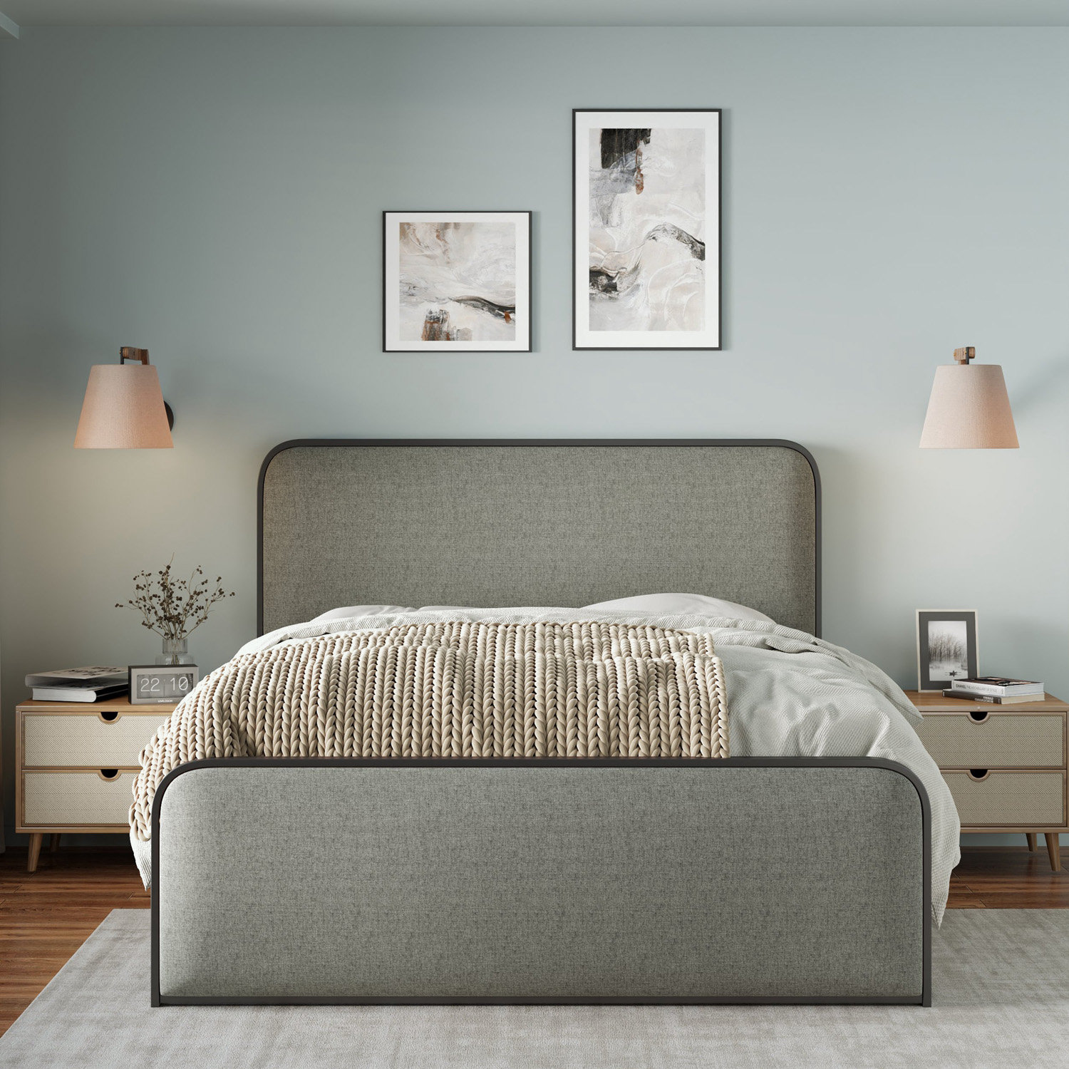 Latitude Run® Nithika Upholstered Metal Platform Bed | Wayfair