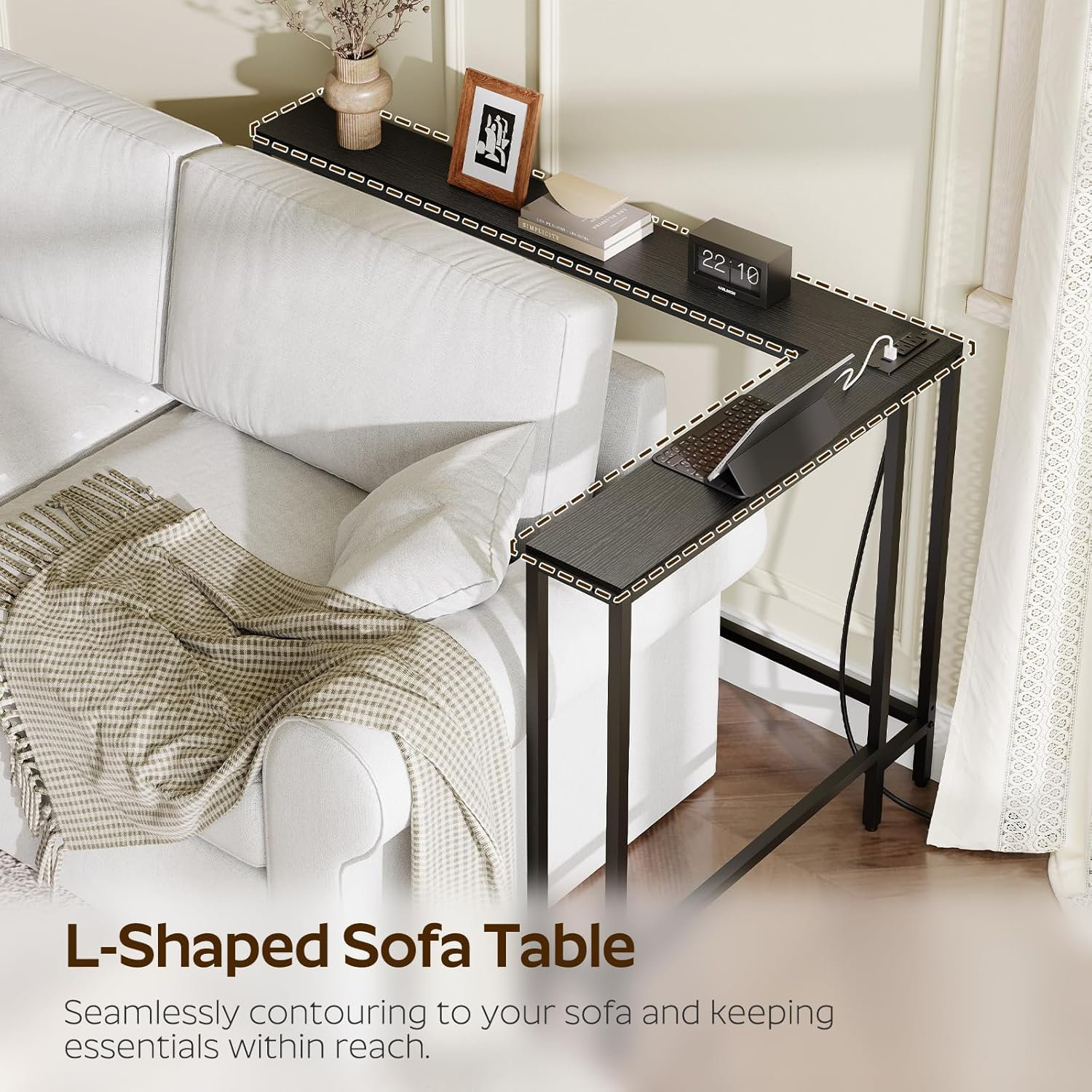 Latitude Run® L Shaped Console Table 70.9" Long Narrow Sofa Table ...