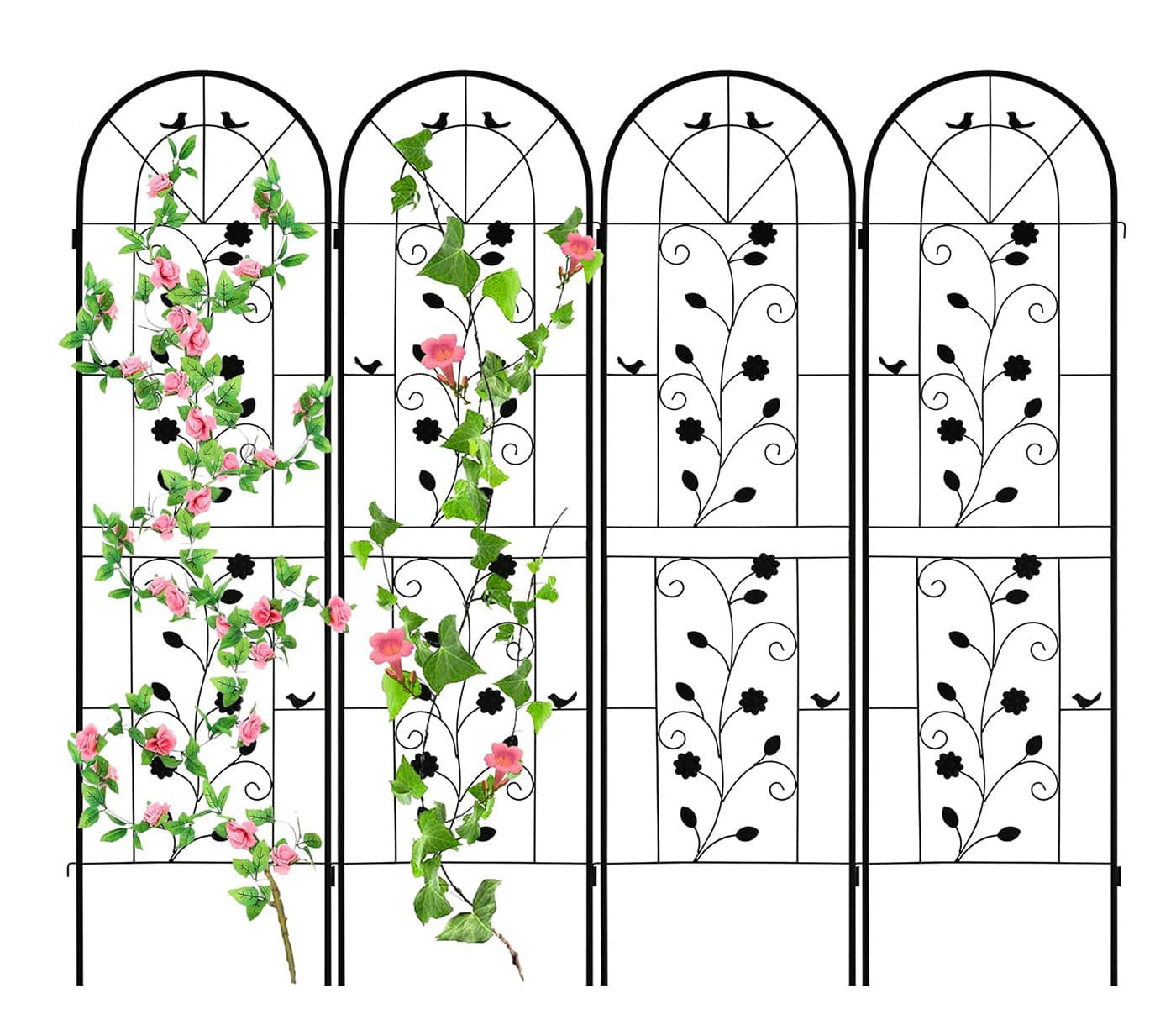 Lark Manor™ 4 - Piece Collection of Rustic Iron Arch Garden Trellises ...