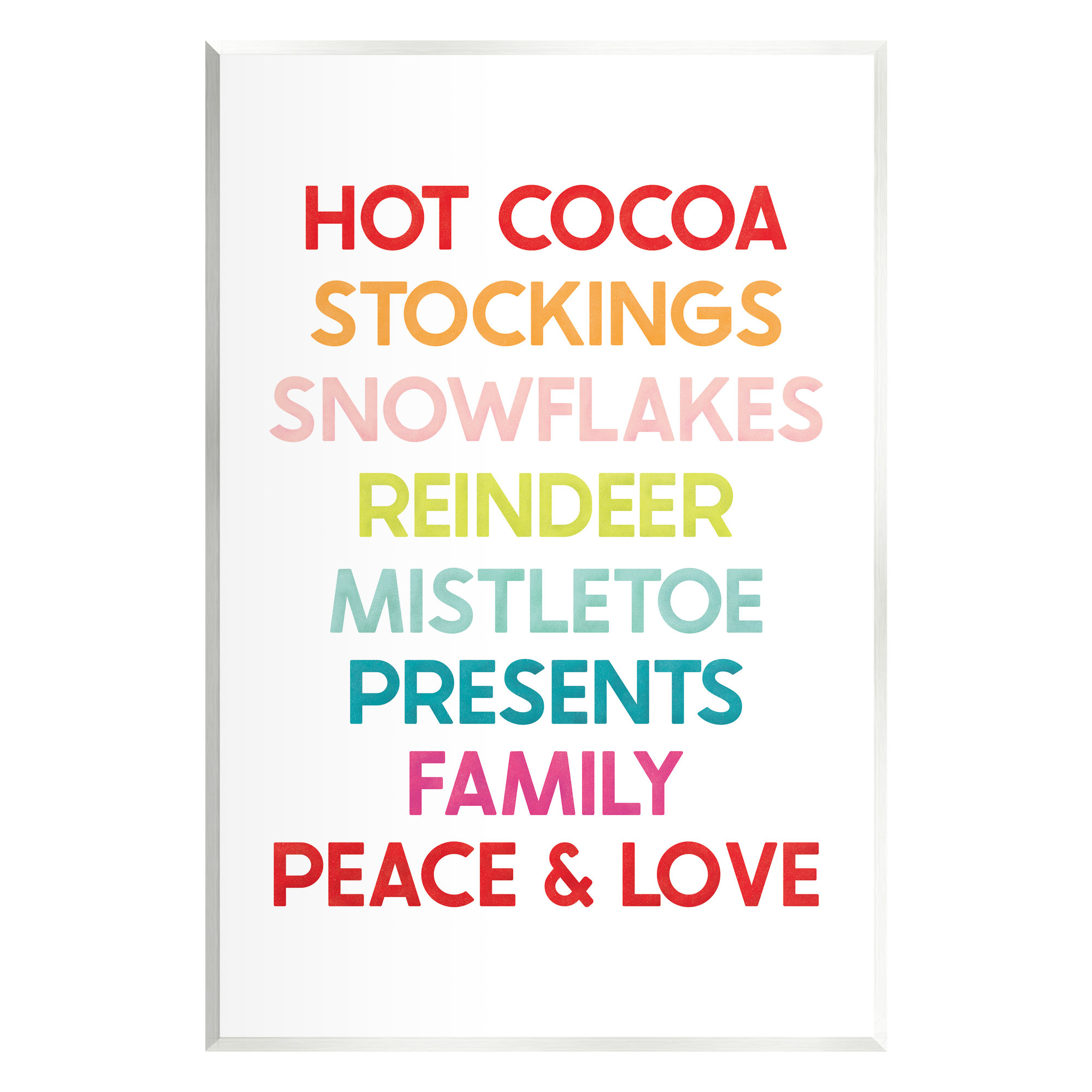 Stupell Industries Peace & Love Rainbow Christmas List by JJ Design ...