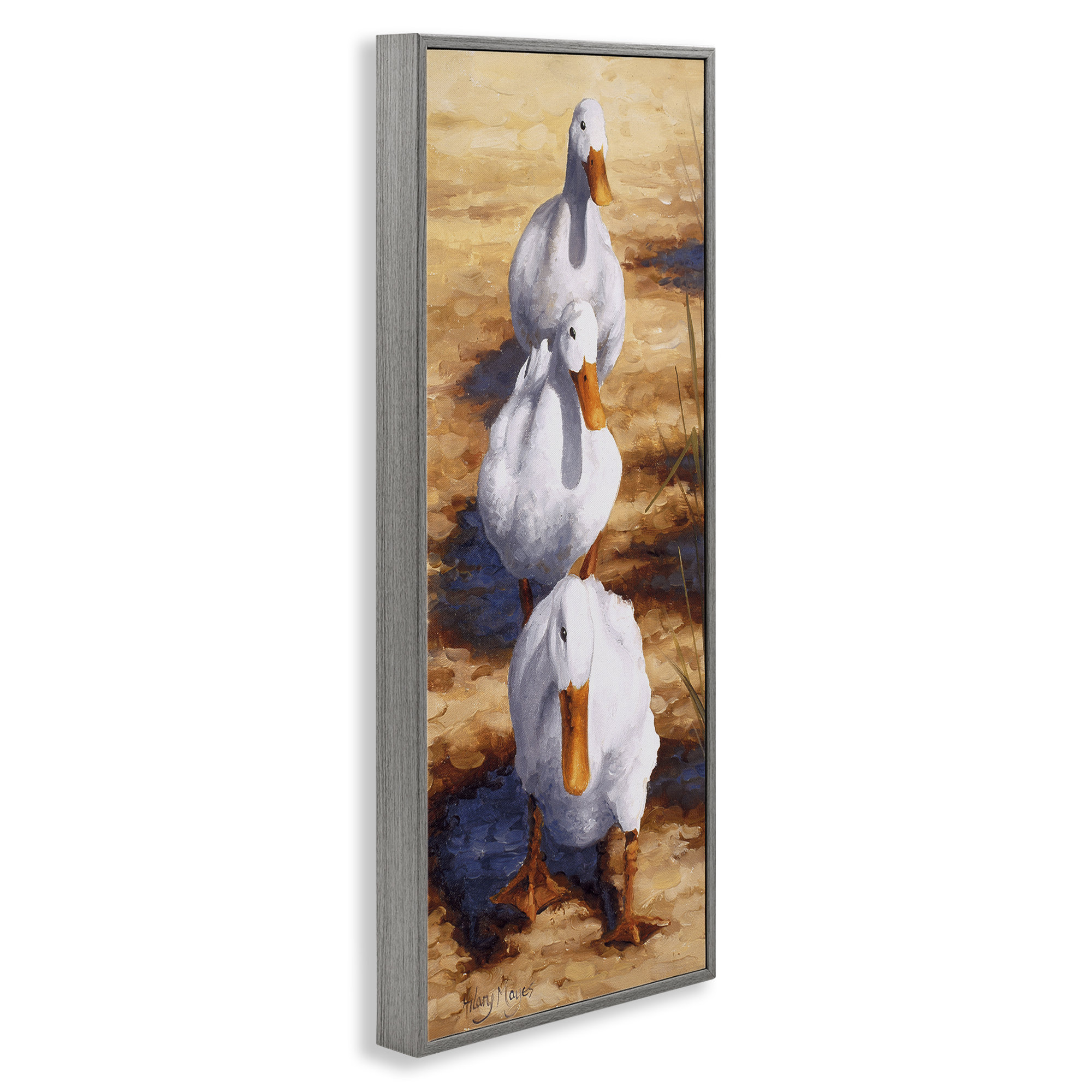 Ebern Designs Cluck Queue Duck Trio Giclee Art by Hilary Mayes | Wayfair