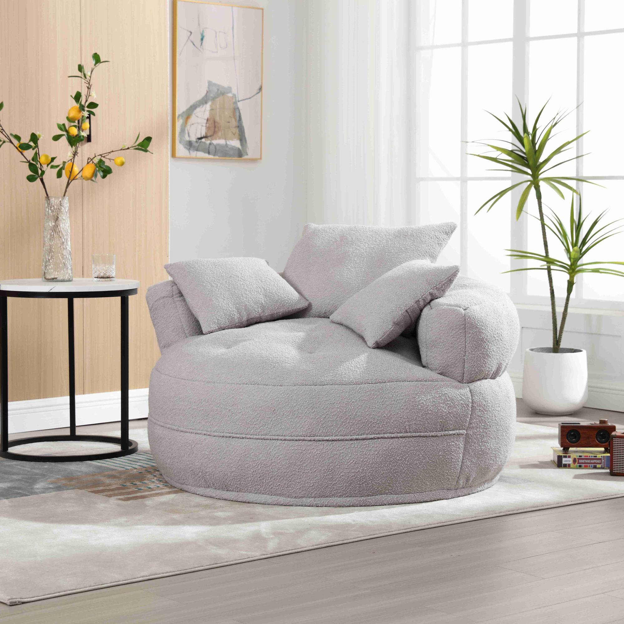 4CASA INTERNATIONAL Modern Comfy Bean Bag Chair with Armrests and ...