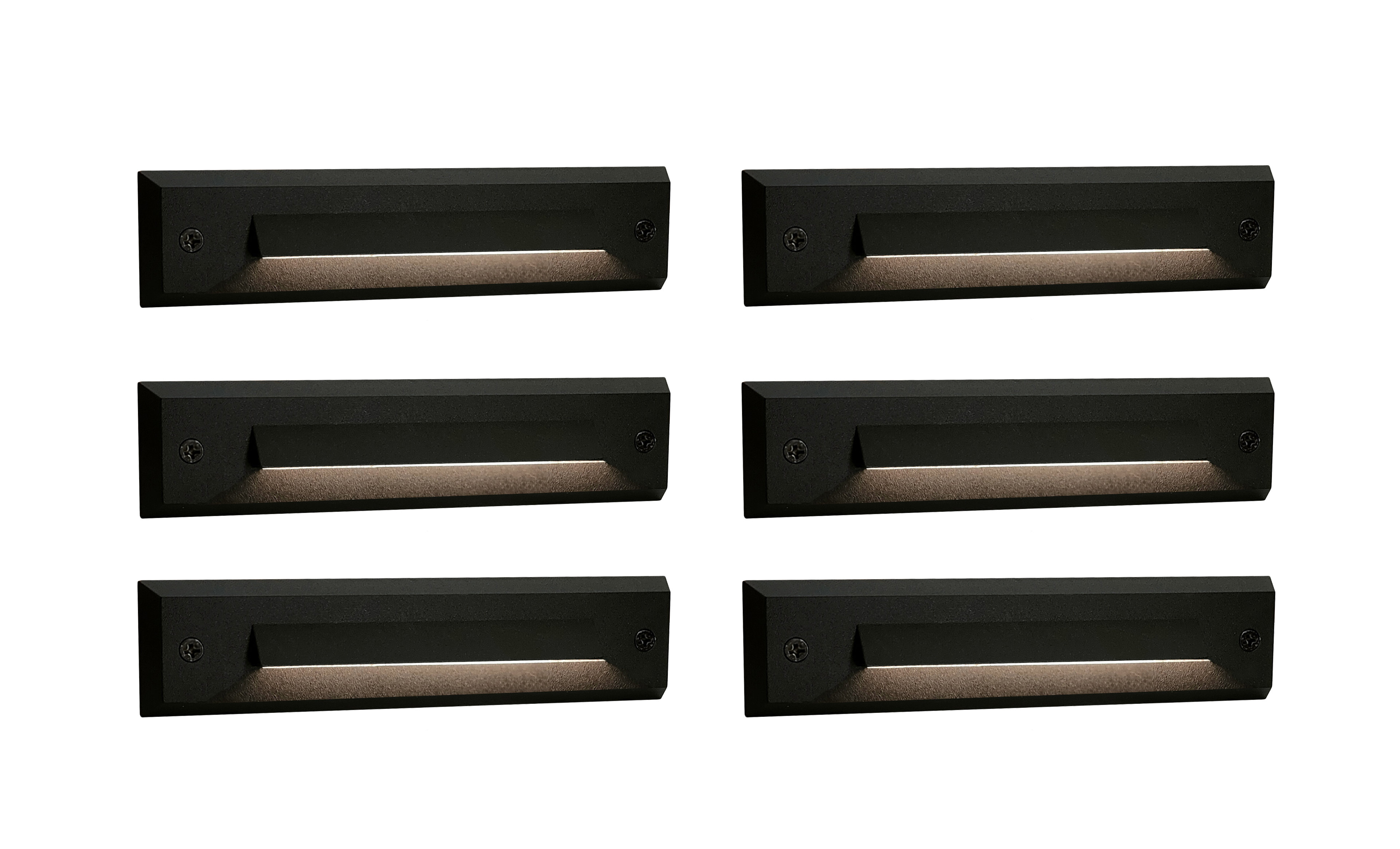 GKOplus Led Linear Step Lights 6 Pack Black | Wayfair