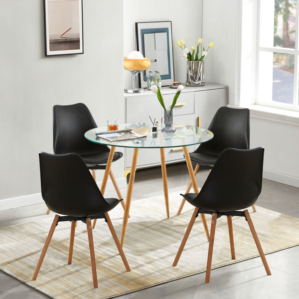 George Oliver Ivyonna 5 - Piece Glass Top Dining Set & Reviews | Wayfair