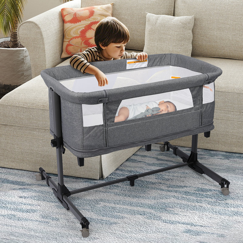 Latitude Run® 5-in-1 Bassinet Bedside Sleeper With 5 Adjustable Heights ...