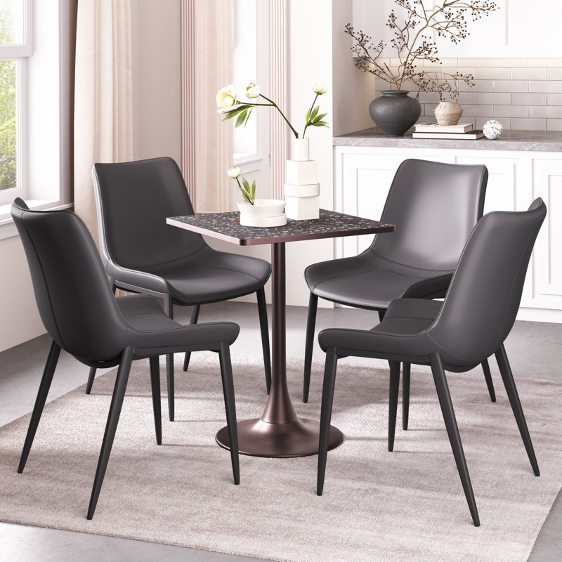 Ebern Designs Spot Bistro Table Black & Bronze | Wayfair