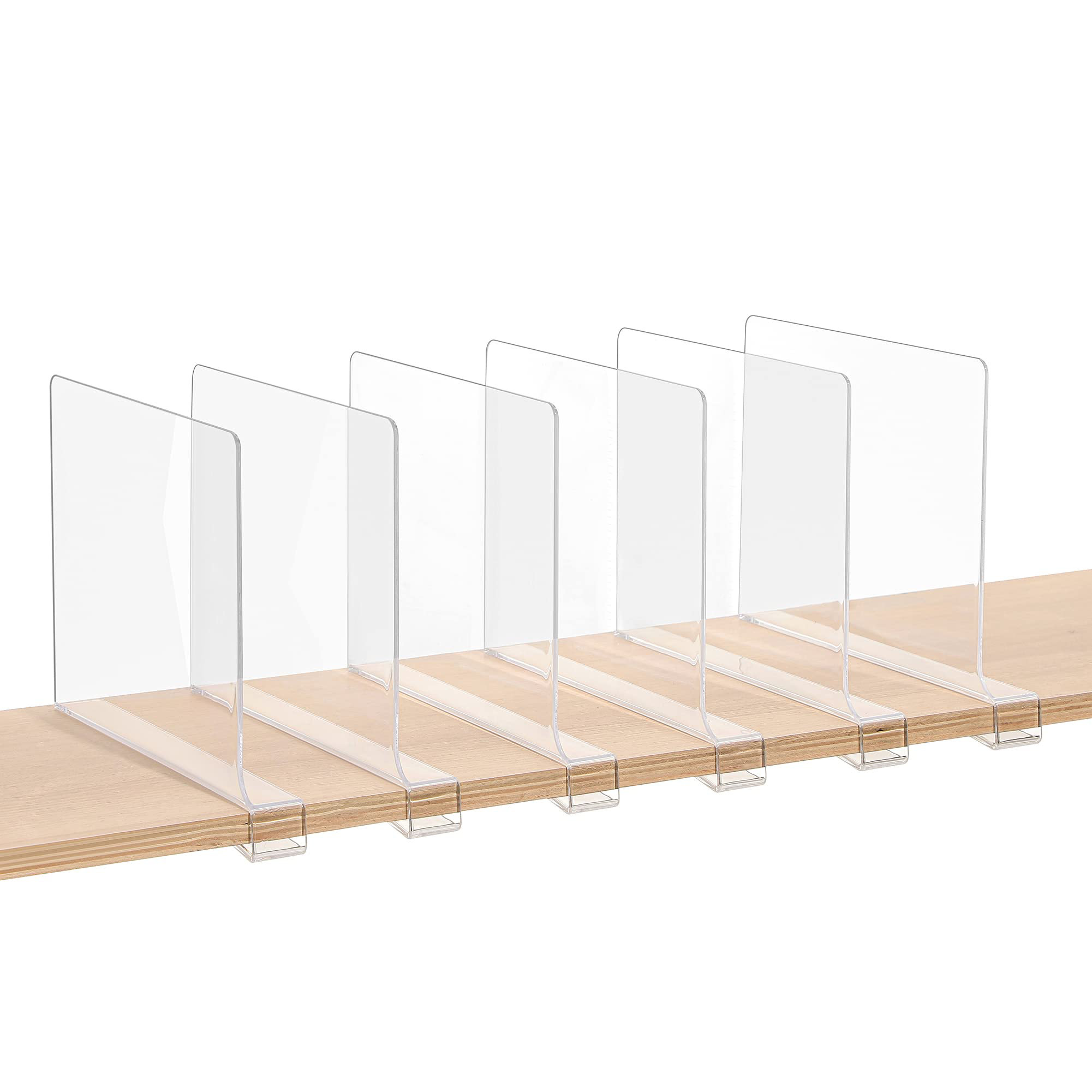 Prep & Savour Clear Acrylic Shelf Dividers, Closets Shelf And Closet ...