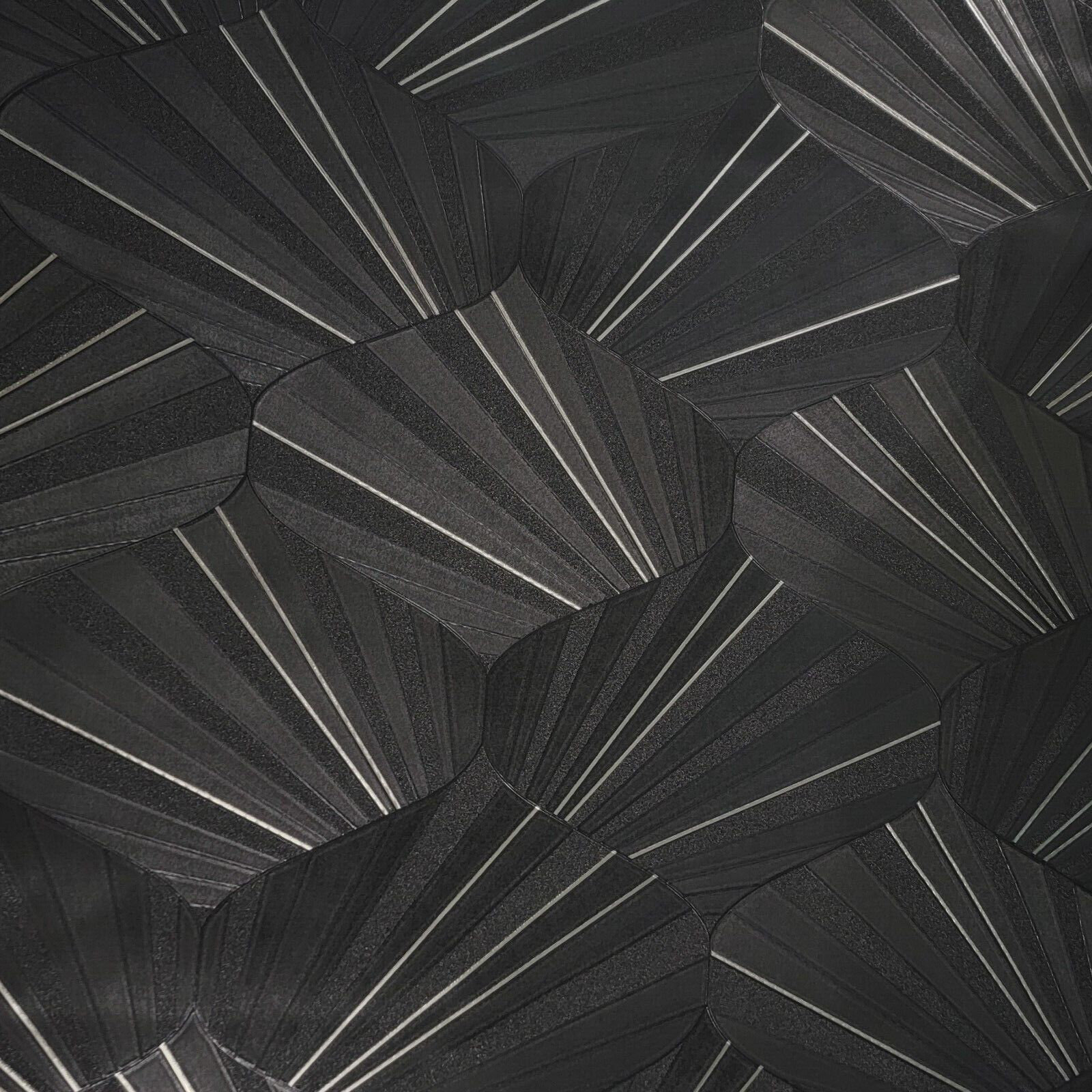 Orren Ellis Geometric Wave Drop Contemporary Black Gold Metallic Lines ...