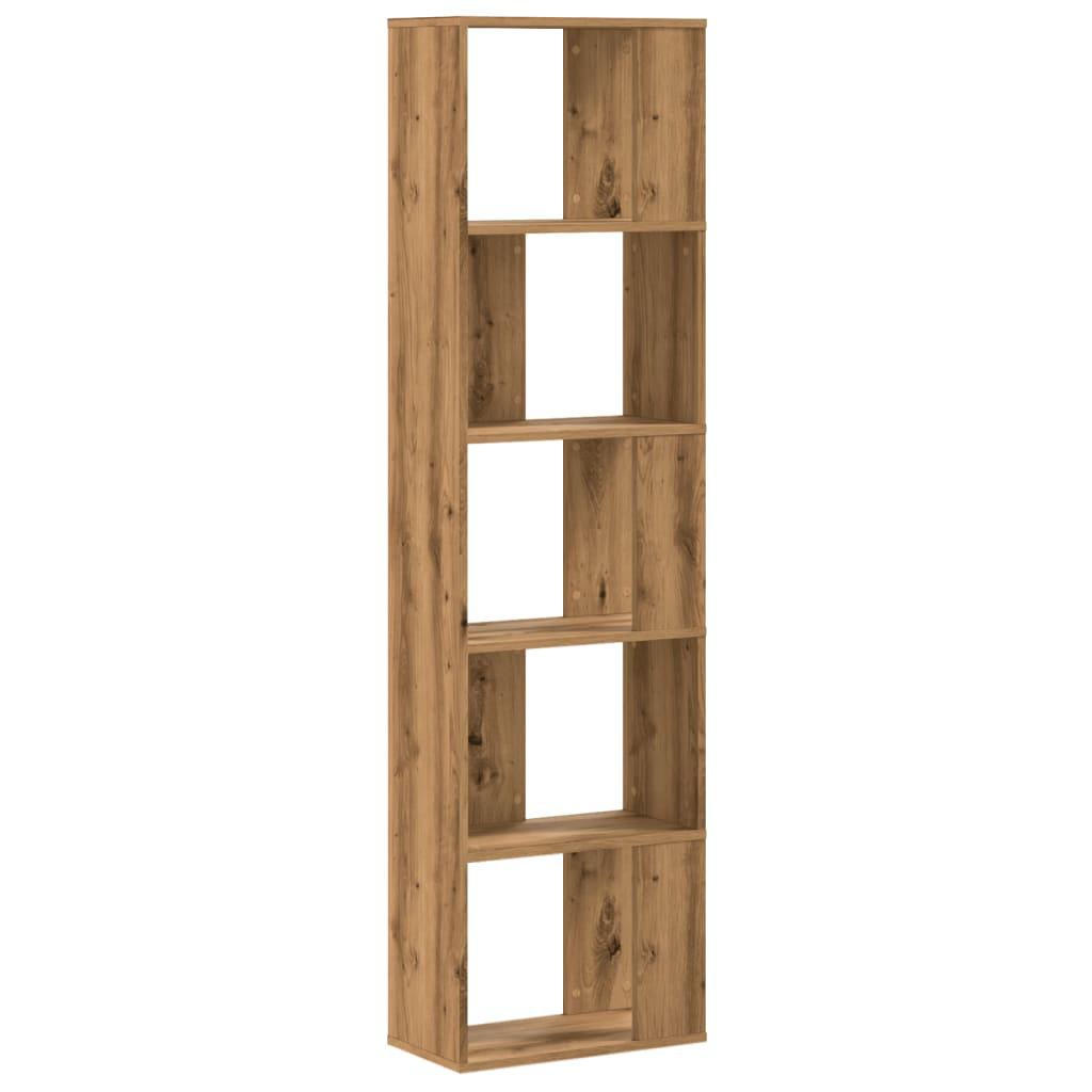 Ivy Bronx Bookcase 5-Tier Artisian Oak 17.7X9.3X64.0" Engineered Wood ...