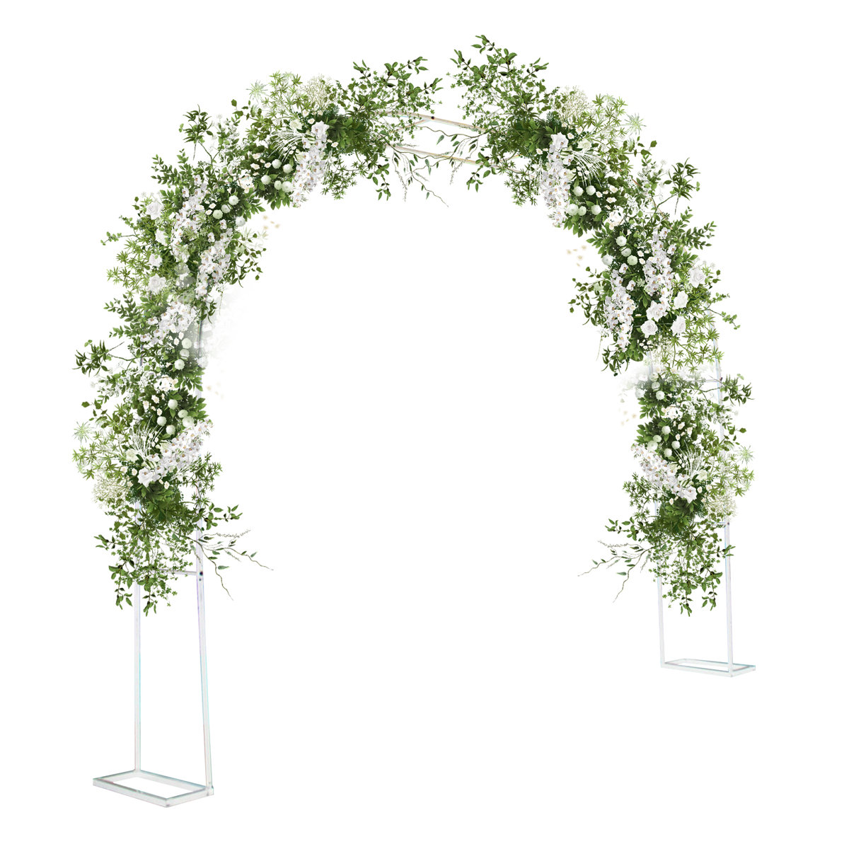 Latitude Run® Garden Arch Arbor, White Metal Garden Arch Trellis Flower ...