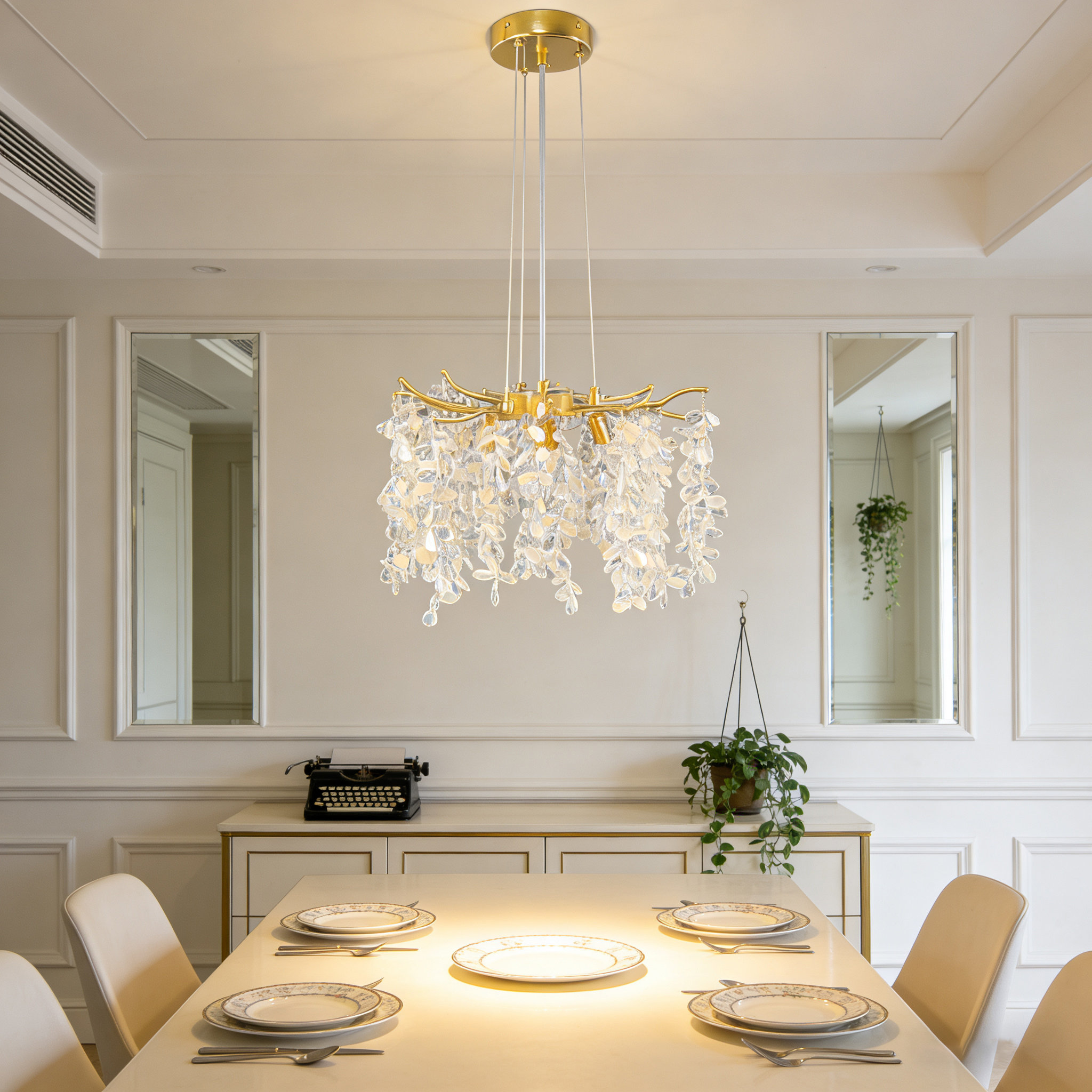 Fairmont Park Modern Golden Crystal Chandelier - 15.74-inch Grape ...