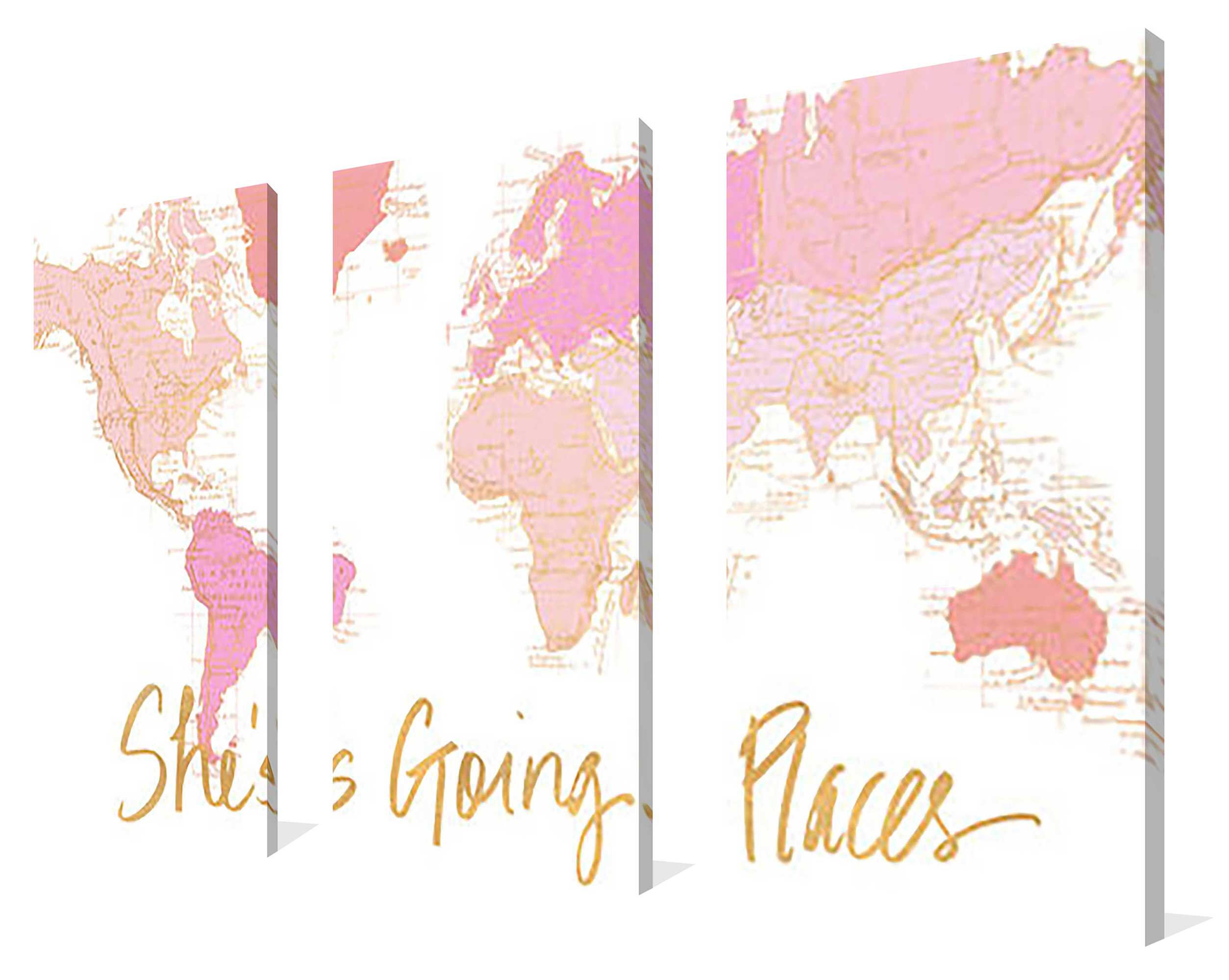 17 Stories 706-7415 " She's Going Places, 3 Piece Canvas " by Elizabeth ...