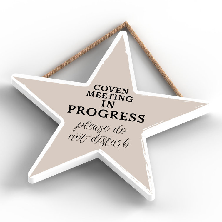 The Seasonal Aisle Witch Coven Meeting Wooden Star Plaque | Wayfair.co.uk