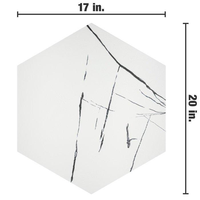 Merola Tile Visium Hex 17" x 20" Porcelain Marble Look Floor and Wall ...