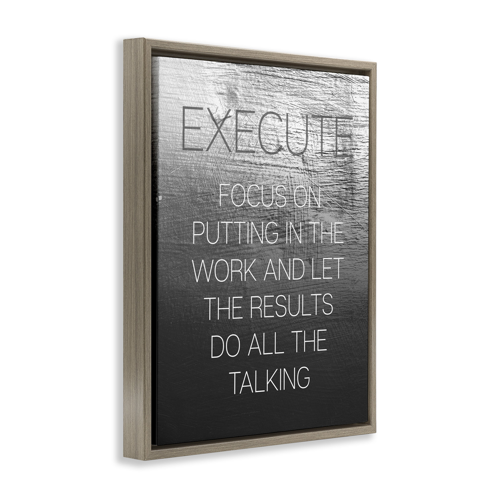 Trinx Execute Motivational Definition Framed Floater Canvas Wall Art by ...