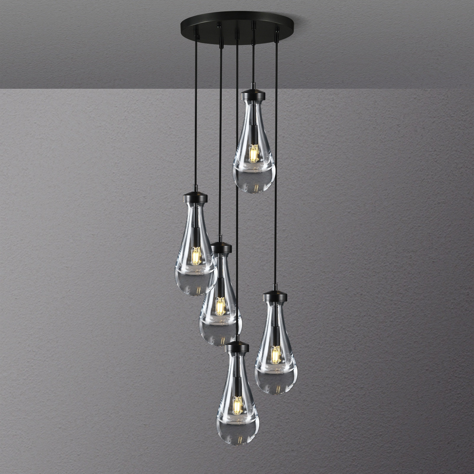 Orren Ellis 5 - Light Cluster Teardrop Kitchen/ Island Chandelier ...