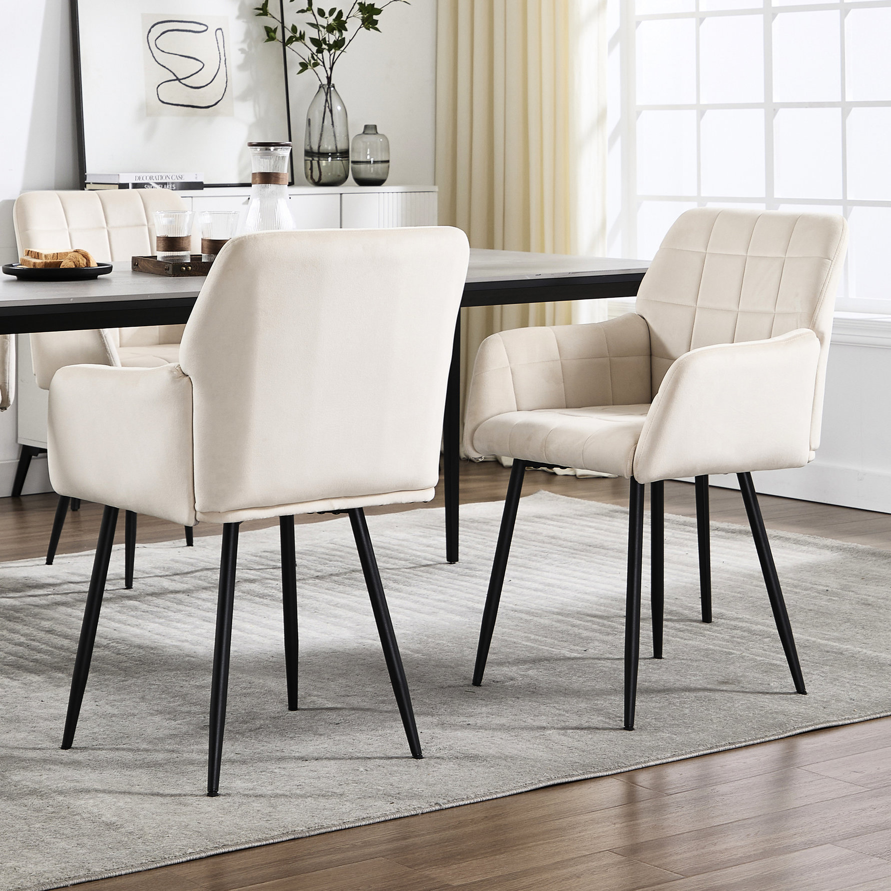 Mercer41 Of 2 Dining Chairs Velvet With . Provide Comfort. Ergonomic ...