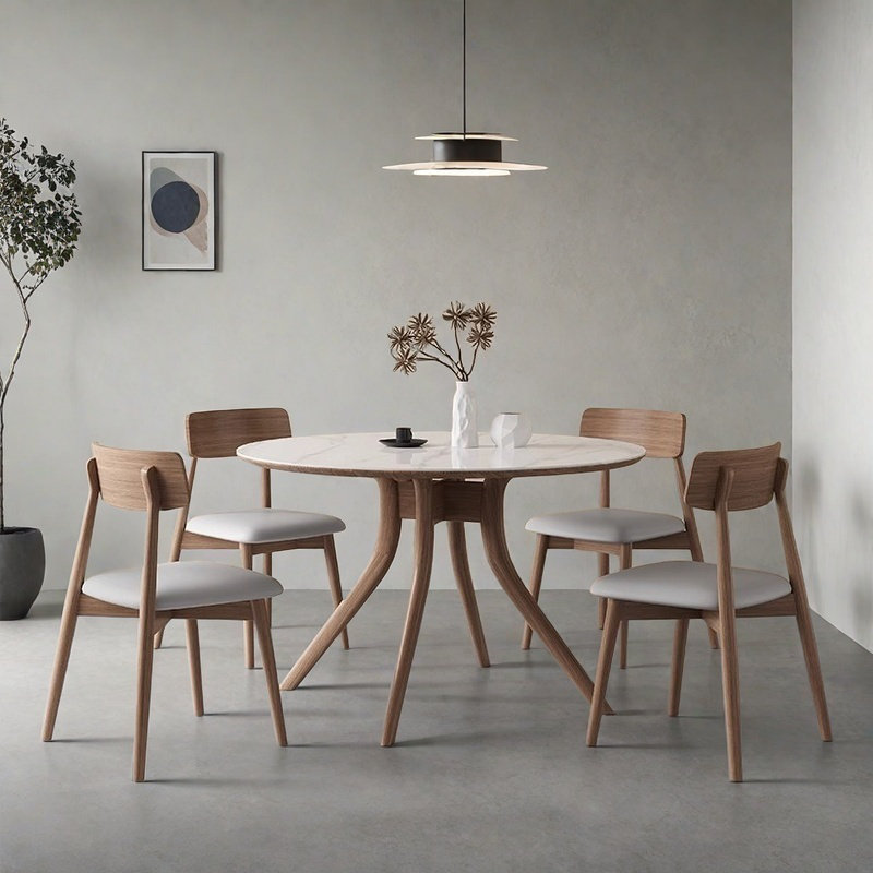 A Zoetic Home Modern simple home round dining table and chair - Wayfair ...