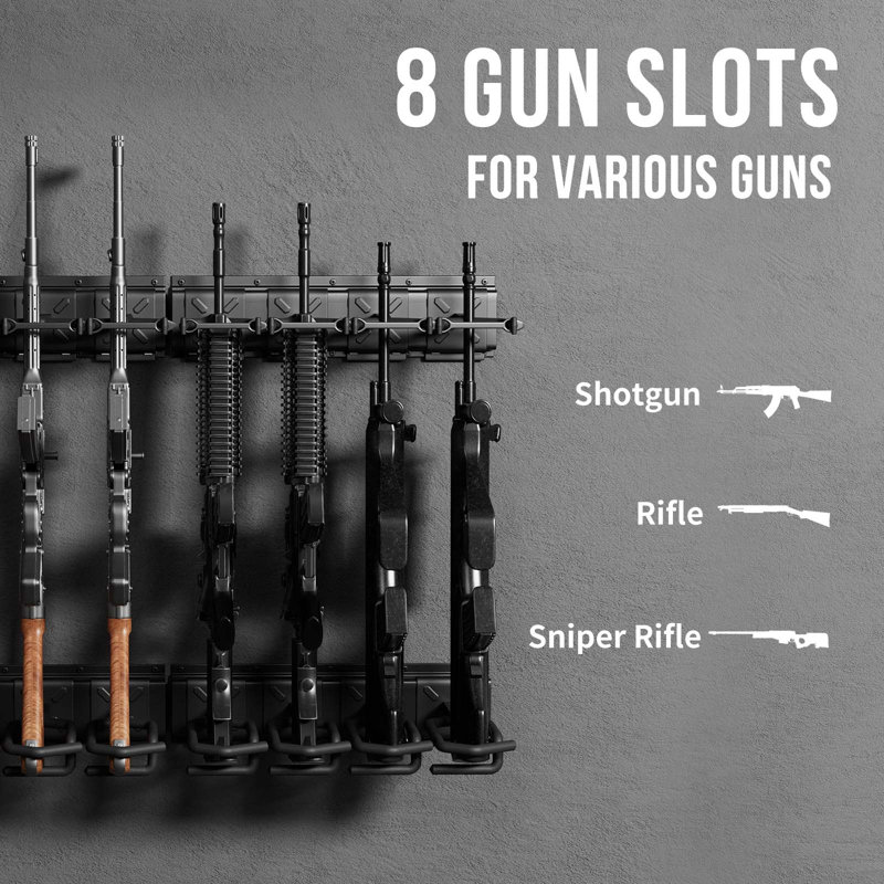 Blacksmith Gun Safes, Rifle Racks Wall Mounted (8-Slot) | Wayfair