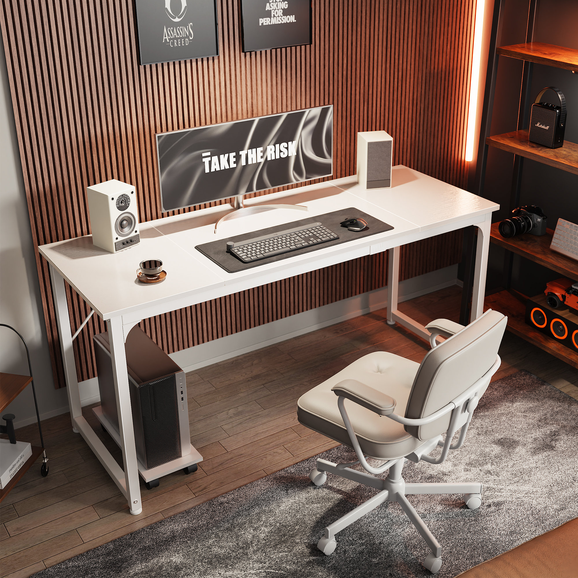 Latitude Run® 63" Desk, Computer Desk, Corner Desk, Home Office Desk ...